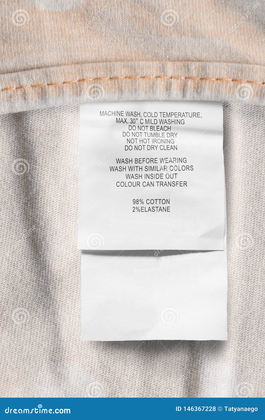 Care and composition label stock photo. Image of shopping - 146367228