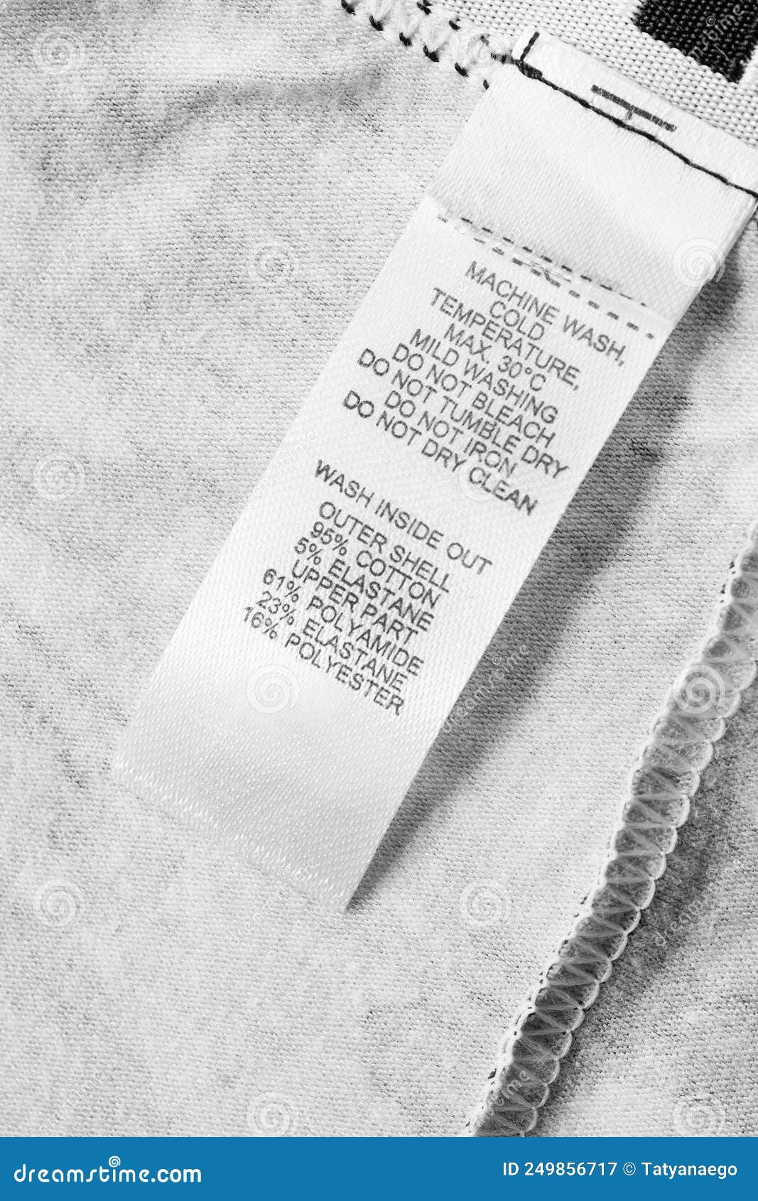 Care and composition label stock image. Image of synthetics - 249856717