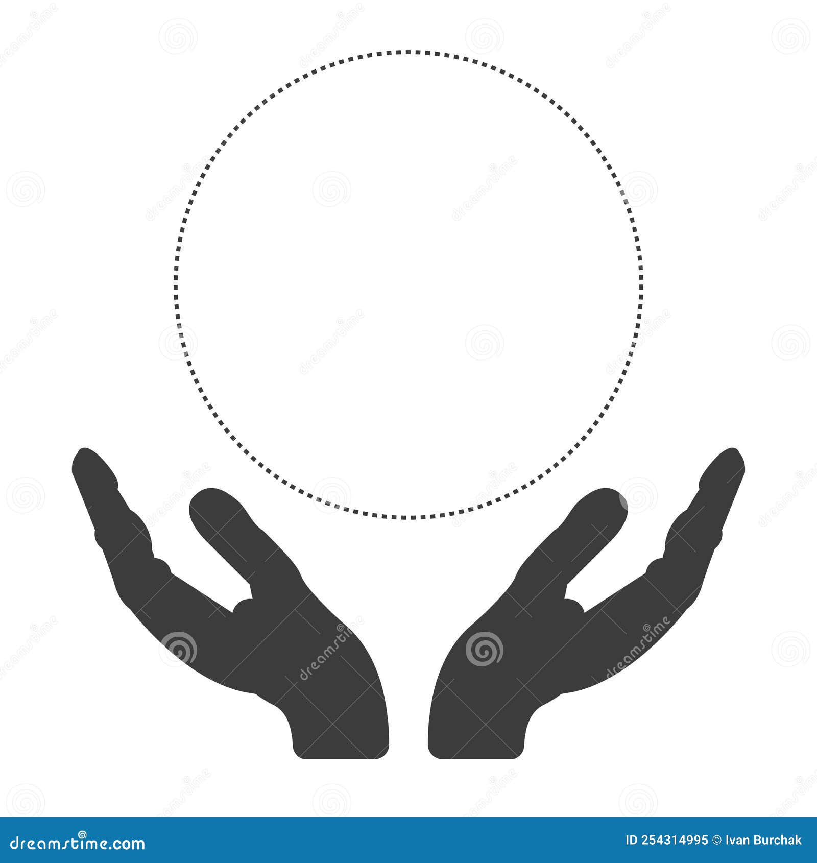 Care Hands with Circle Frame. Flat Vector Illustration Isolated on ...