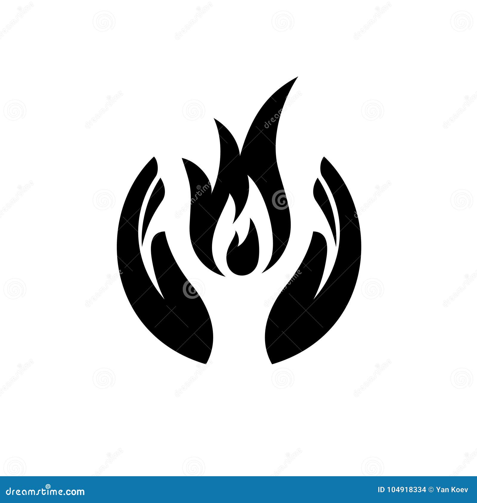 Care Hands with Fire Inside Icon. Stock Vector - Illustration of church ...