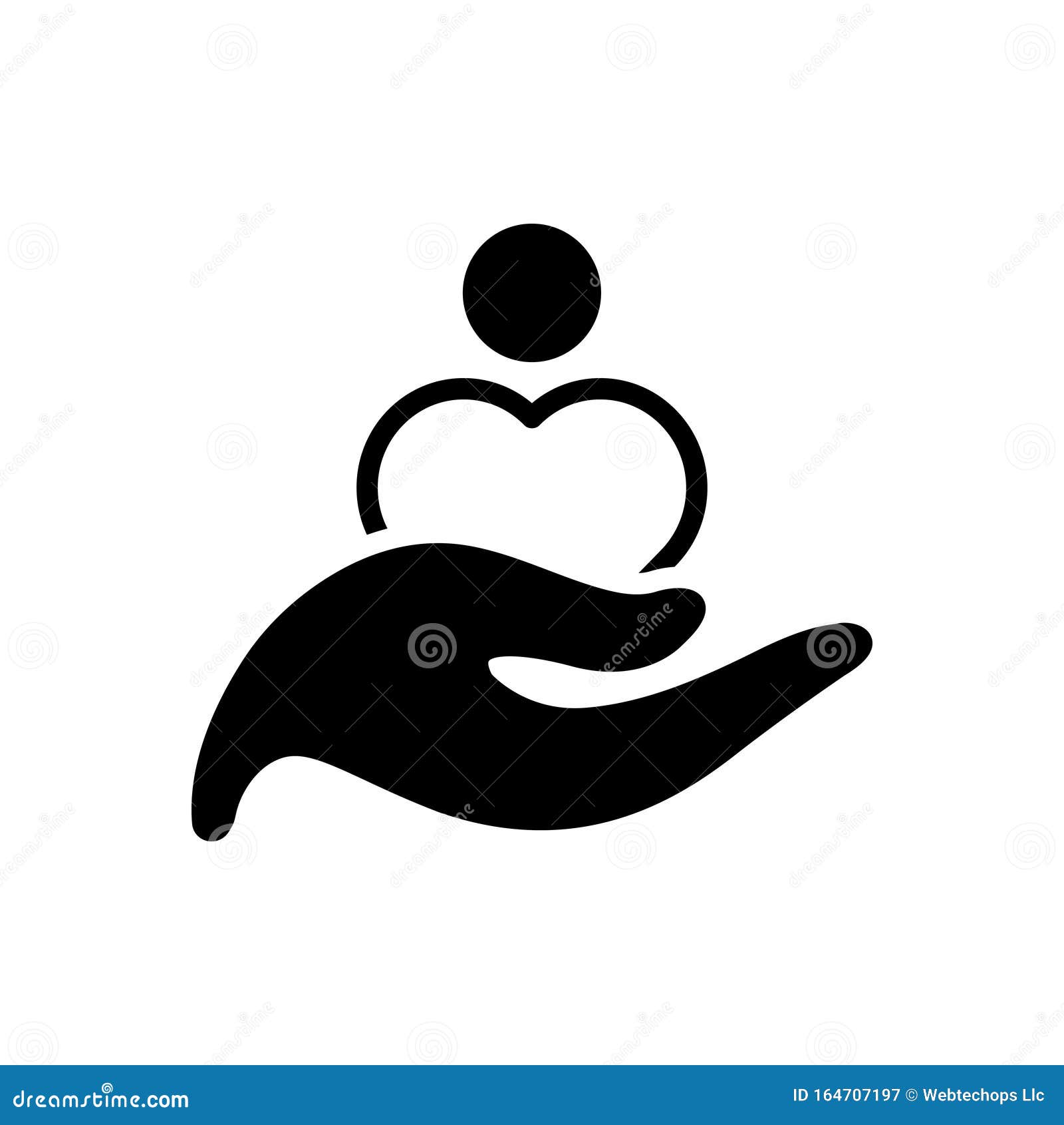 Black Solid Icon for Care, Responsibility and Safekeeping Stock Vector ...
