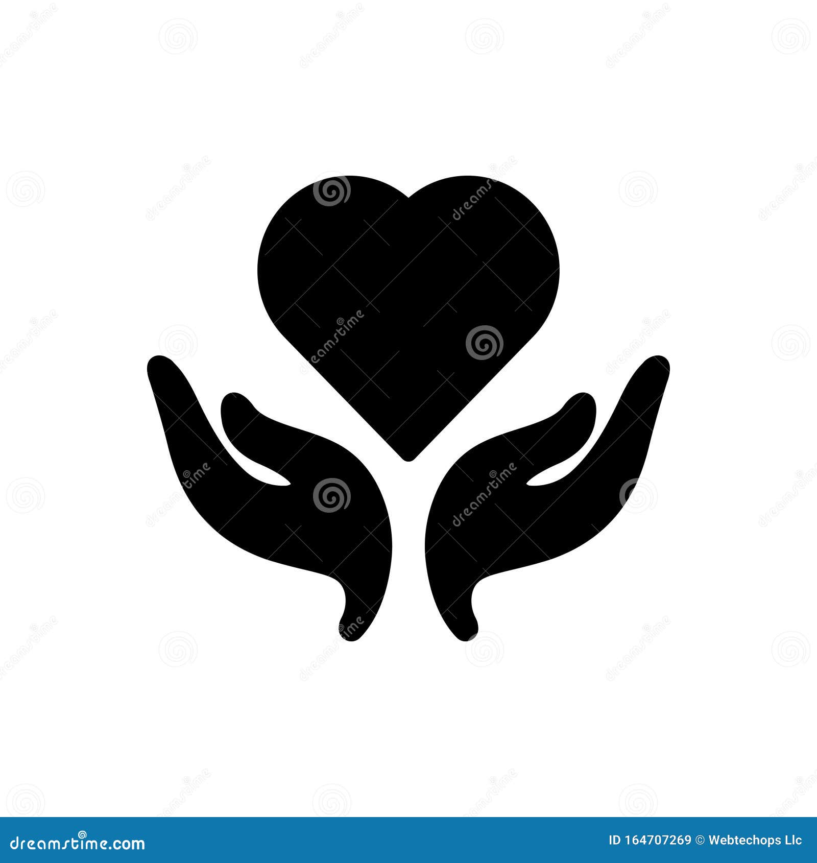 Black Solid Icon for Care, Responsibility and Safekeeping Stock Vector ...