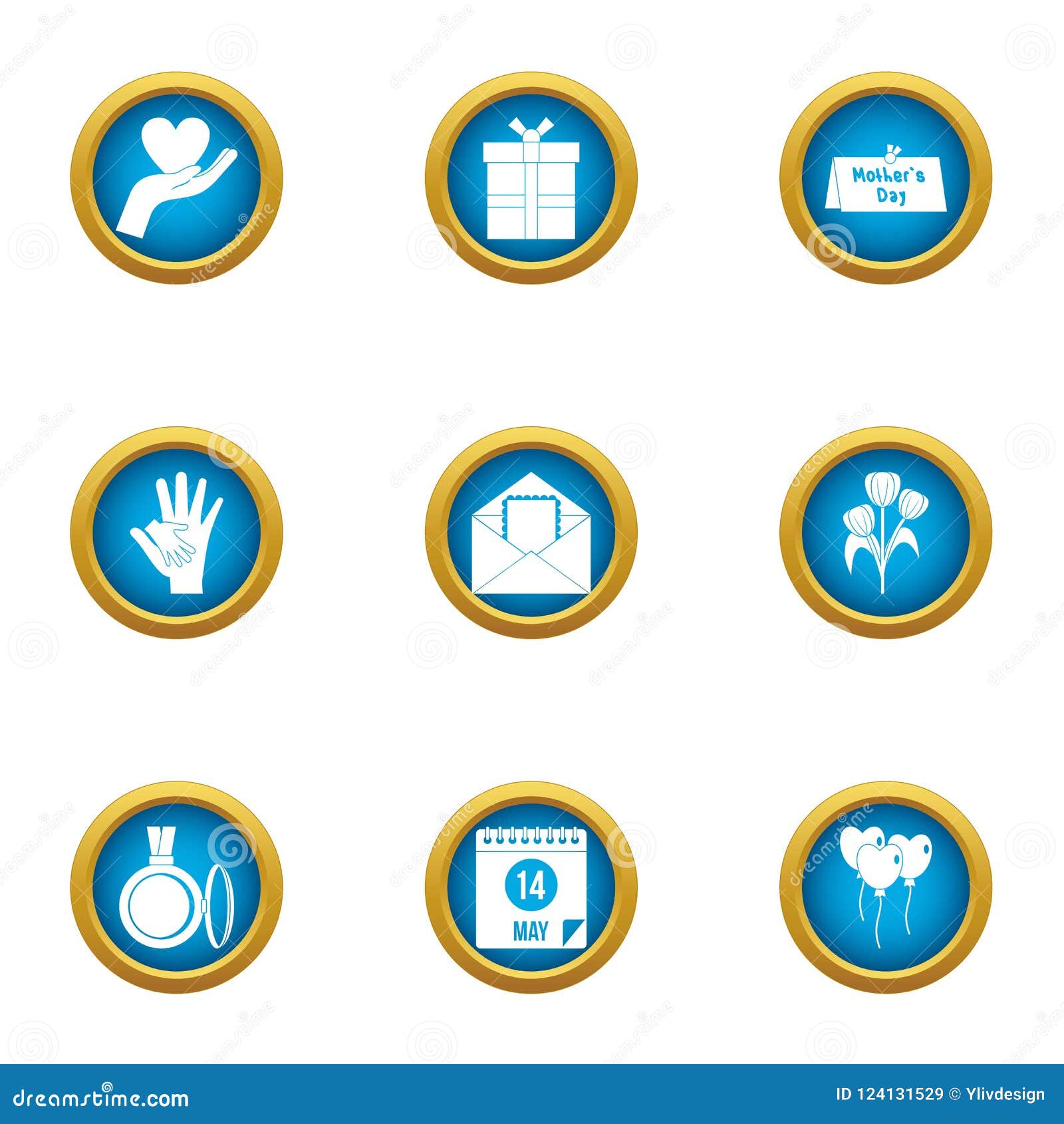 Care icons set, flat style stock vector. Illustration of isolated ...