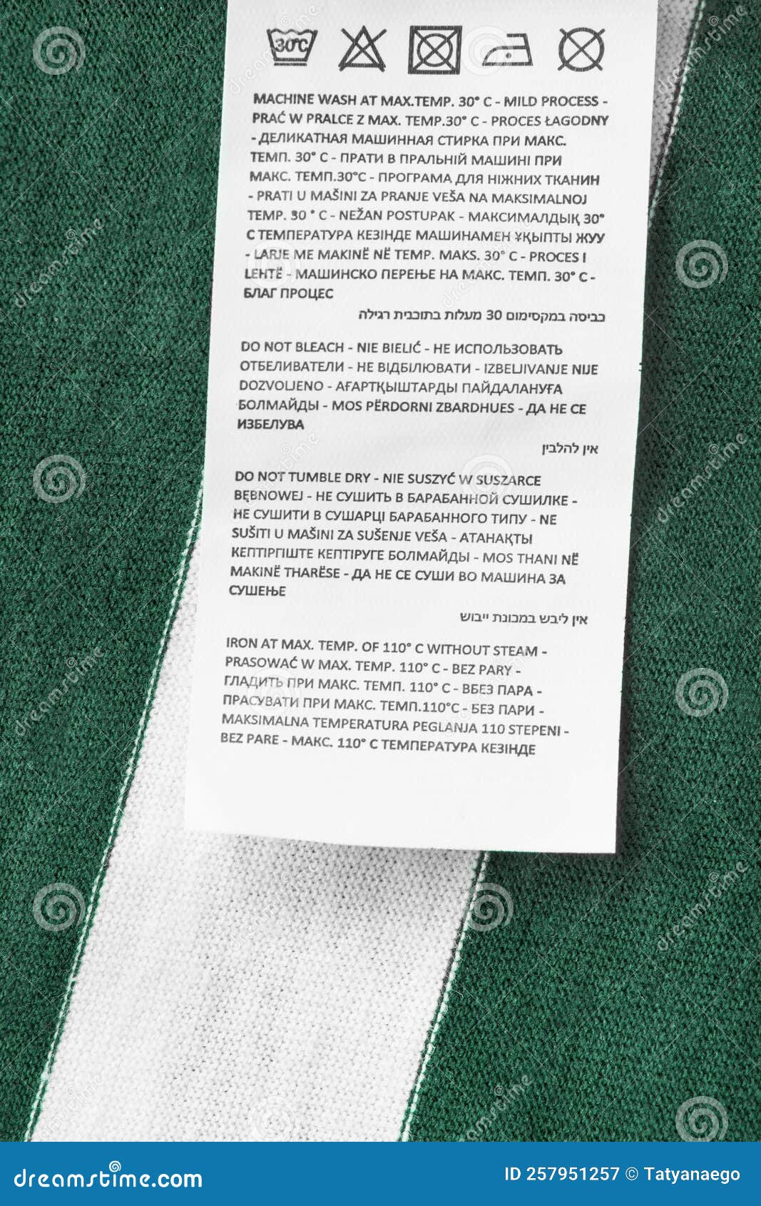 Care instructions label stock image. Image of instructions - 257951257
