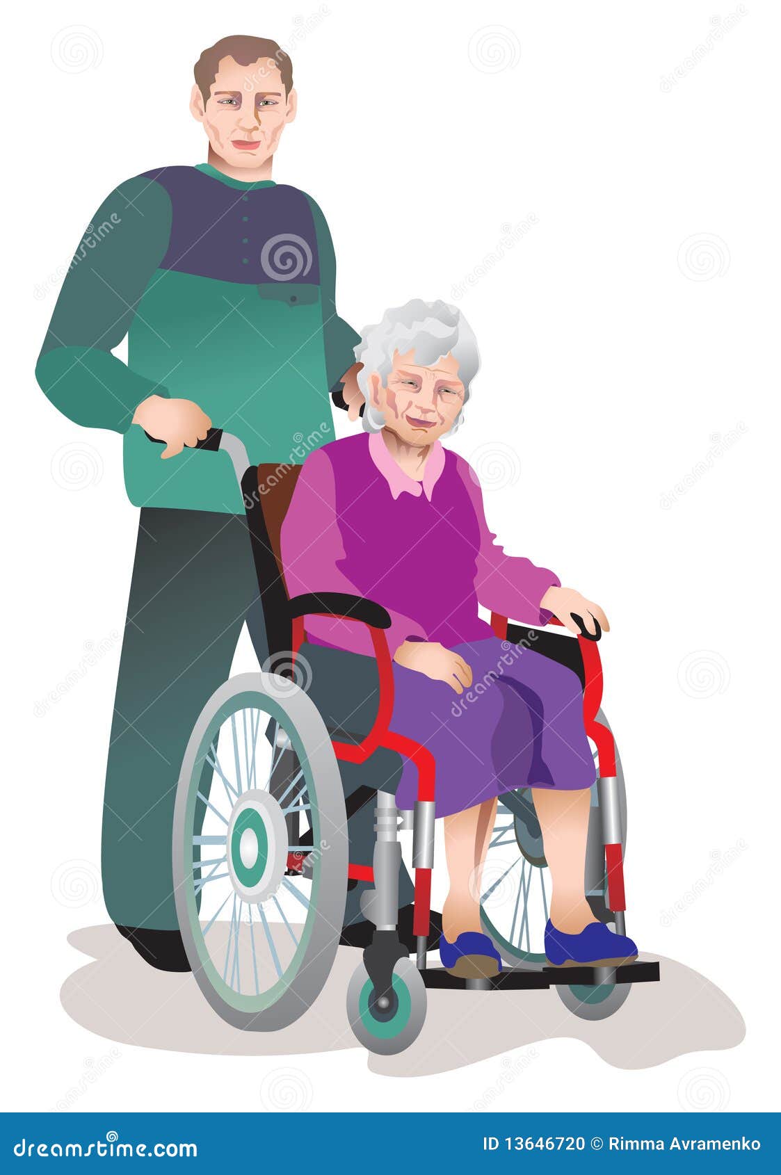 Care of Invalids Older Persons Stock Vector - Illustration of medical ...