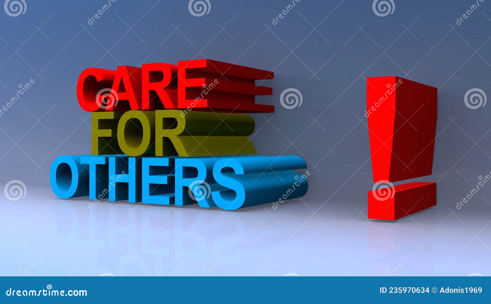 Care for others on blue stock illustration. Illustration of isolation ...