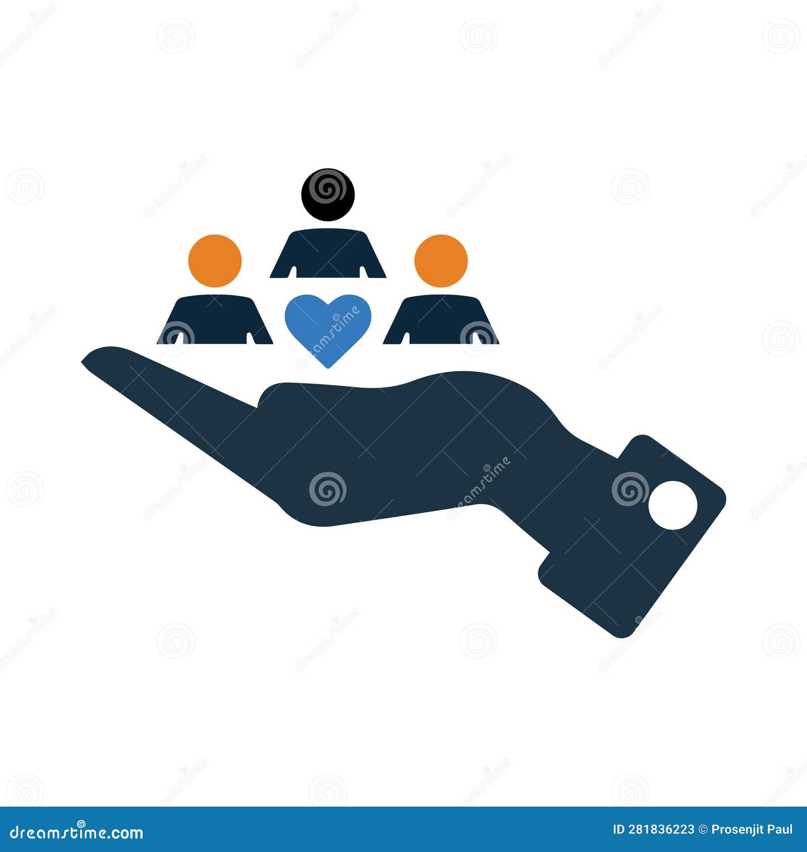 Care, Safe Person, Hand, Man on Hand Icon Stock Vector - Illustration ...