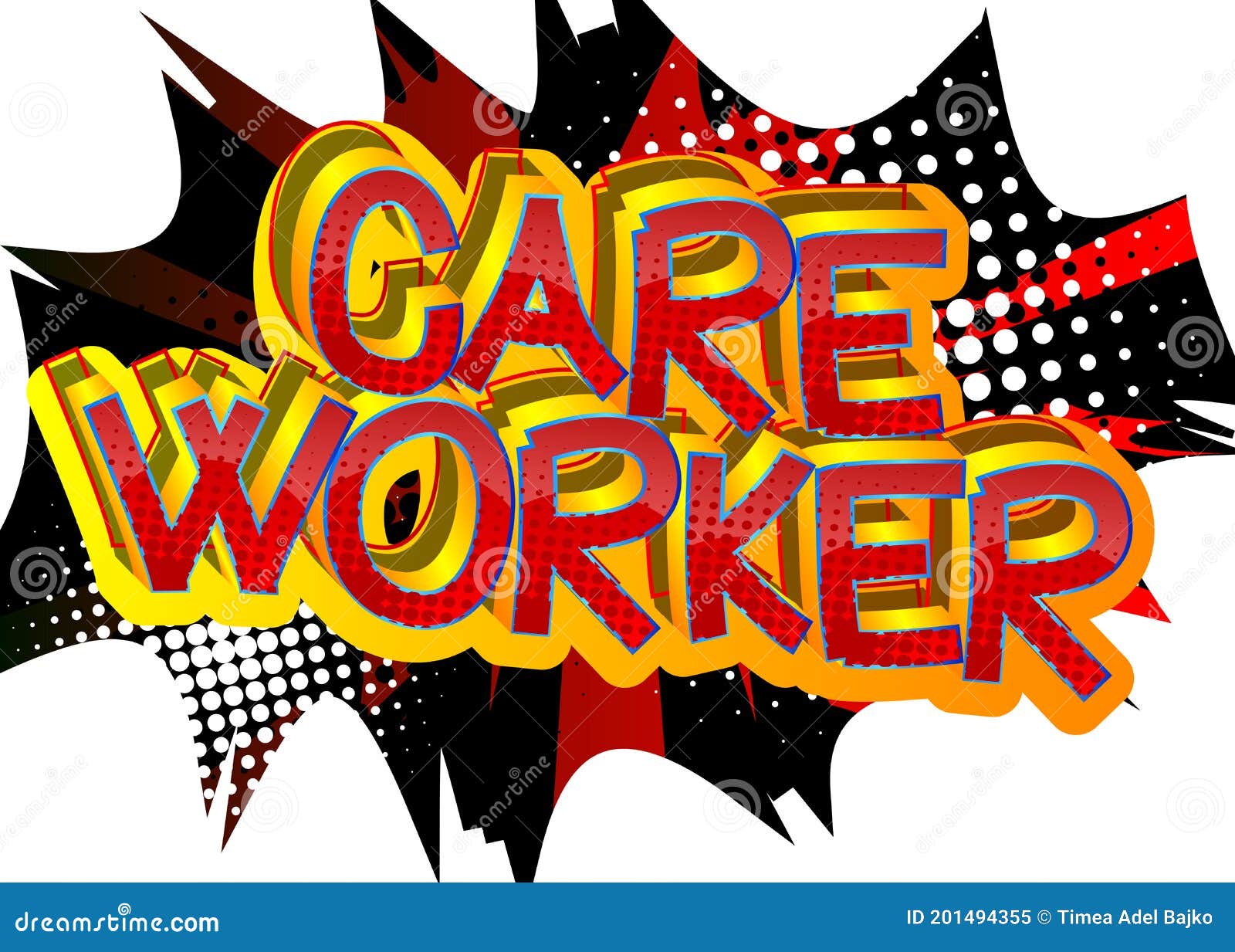Care Worker. Comic Book Style Cartoon Words. Stock Vector ...