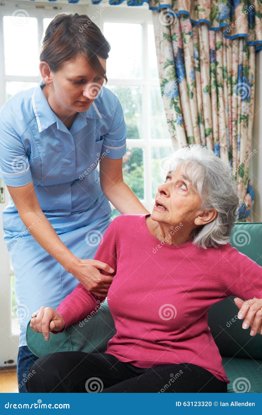 Care Worker Mistreating Elderly Woman Stock Photo - Image of assisted ...