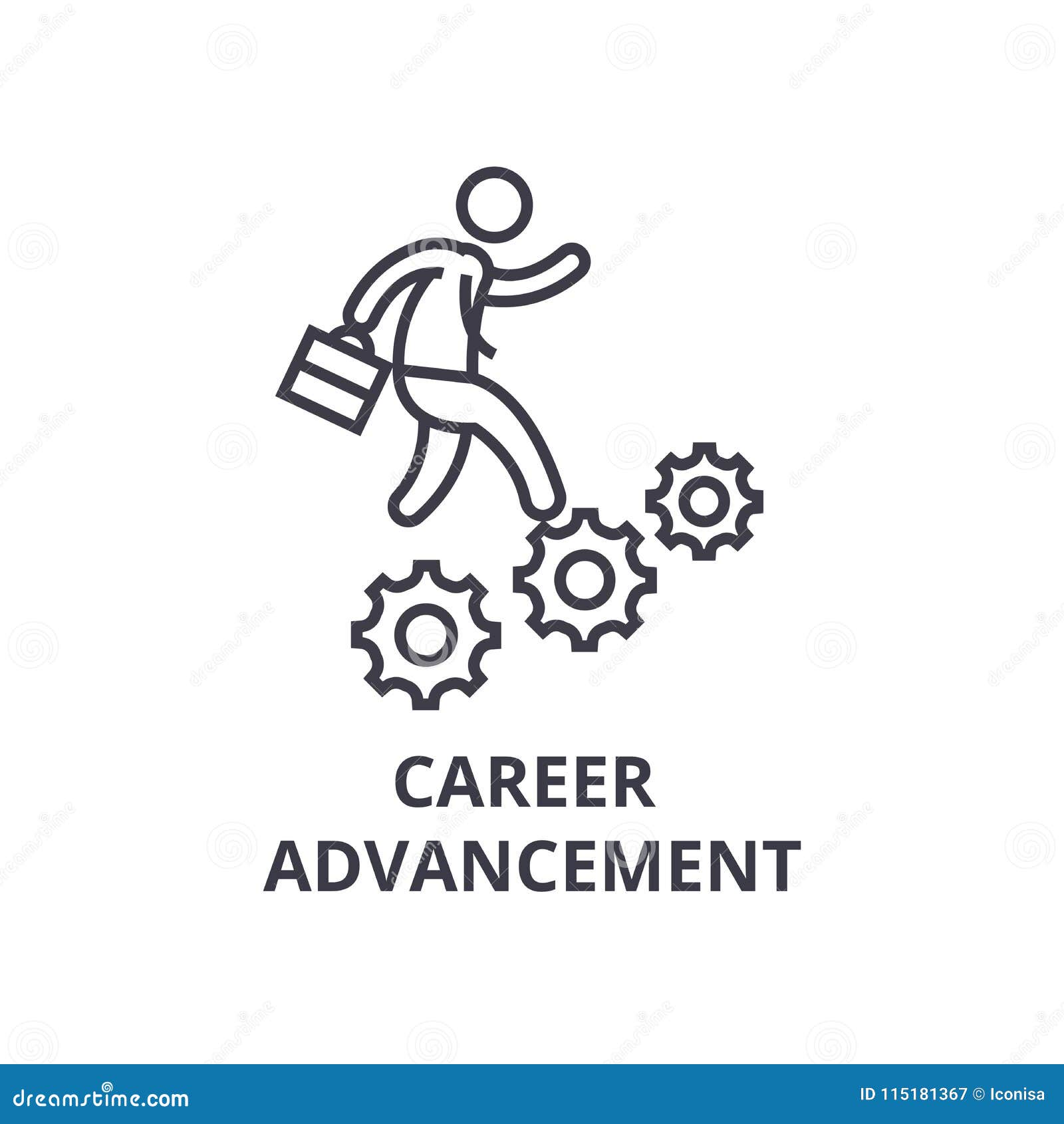 Career Advancement Thin Line Icon, Sign, Symbol, Illustation, Linear ...