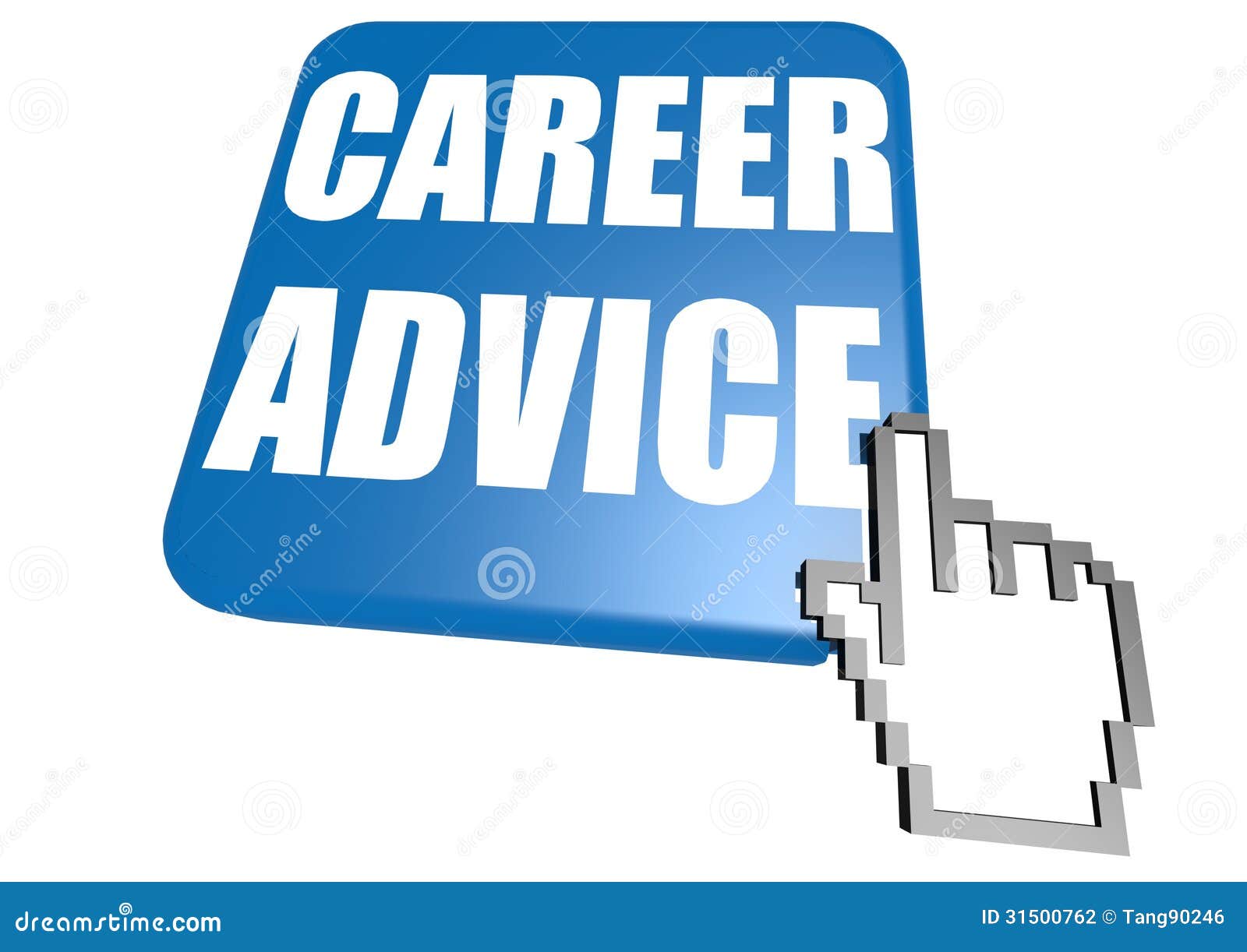 Career Advice Button with Cursor Stock Illustration - Illustration of ...