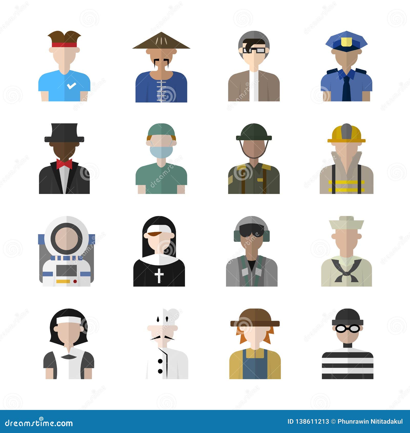 Career Avatar Character Flat Design Vector Set Stock Vector ...