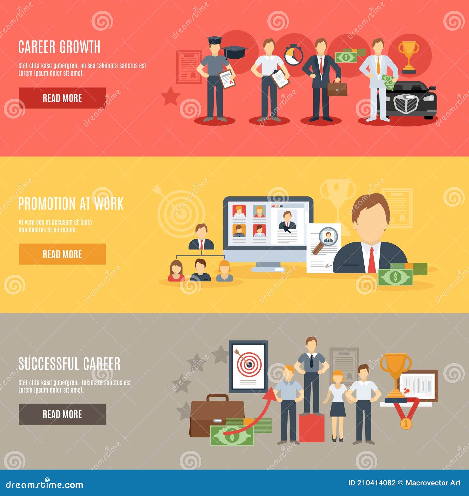 Career Banner Set stock vector. Illustration of line - 210414082