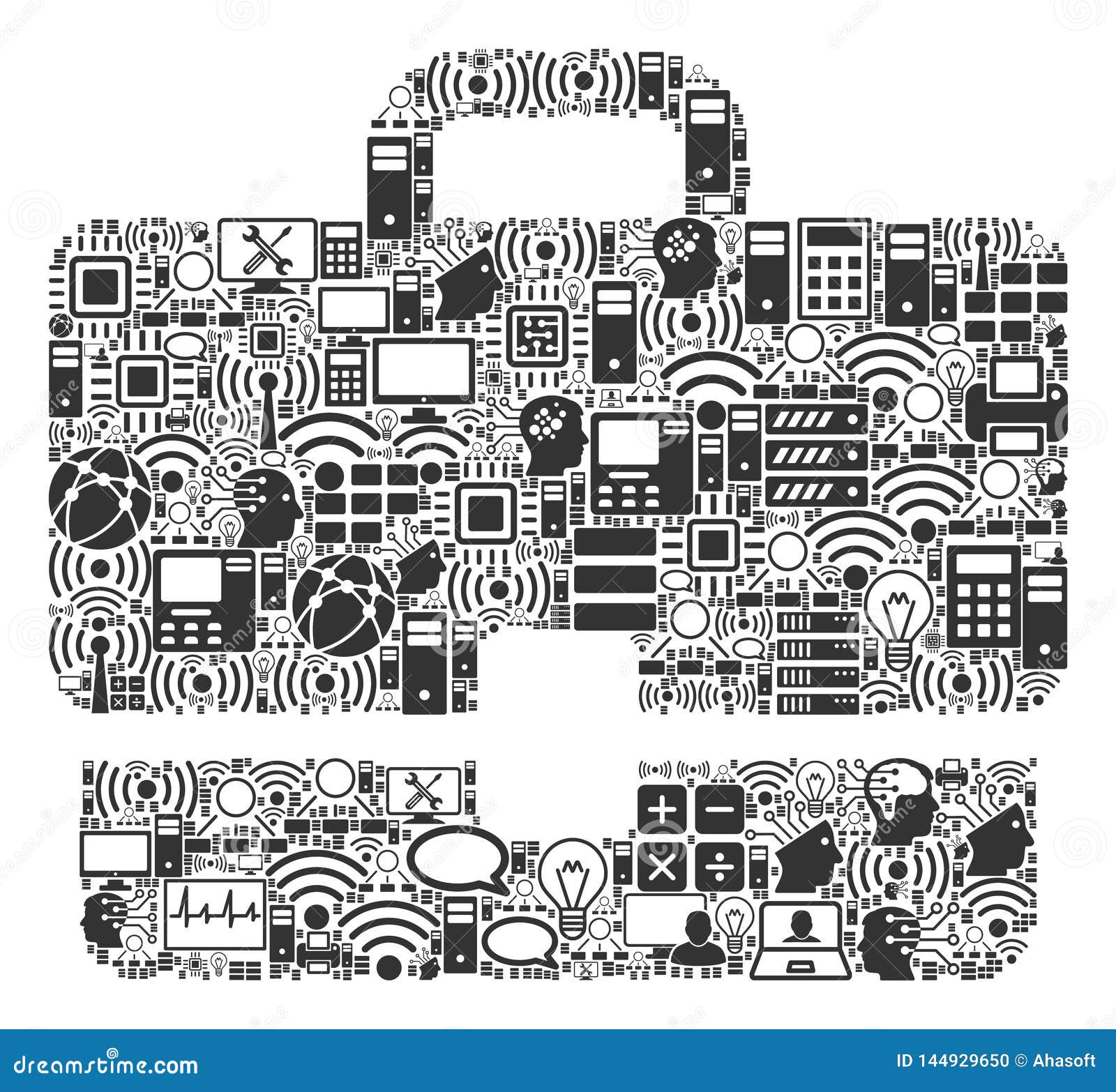 Career Case Composition Icon For Bigdata And Computing Stock Vector