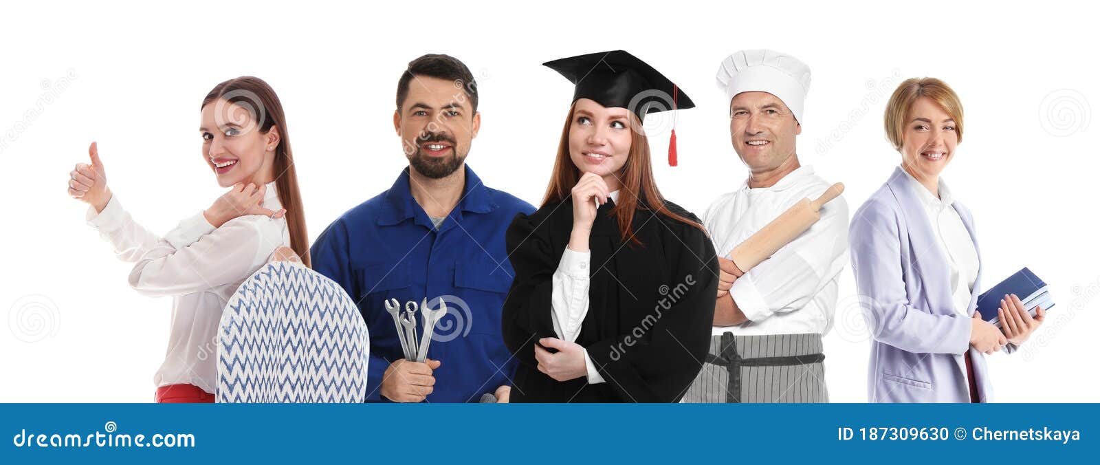 Career Choice. People of Different Professions on Background, Banner ...