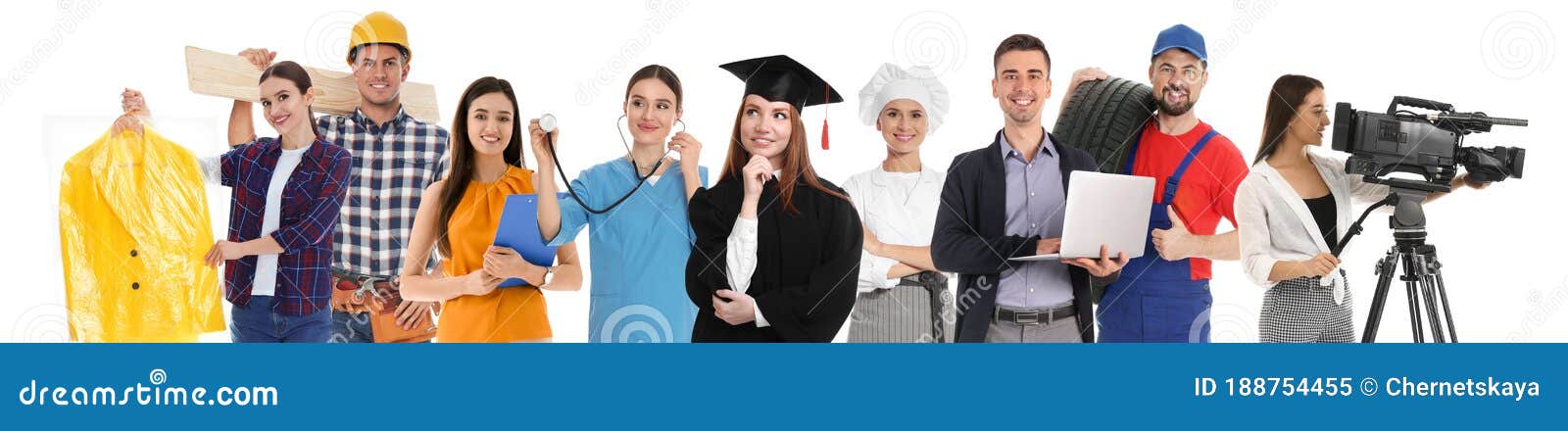 Career Choice. People Of Different Professions On Background, Banner ...