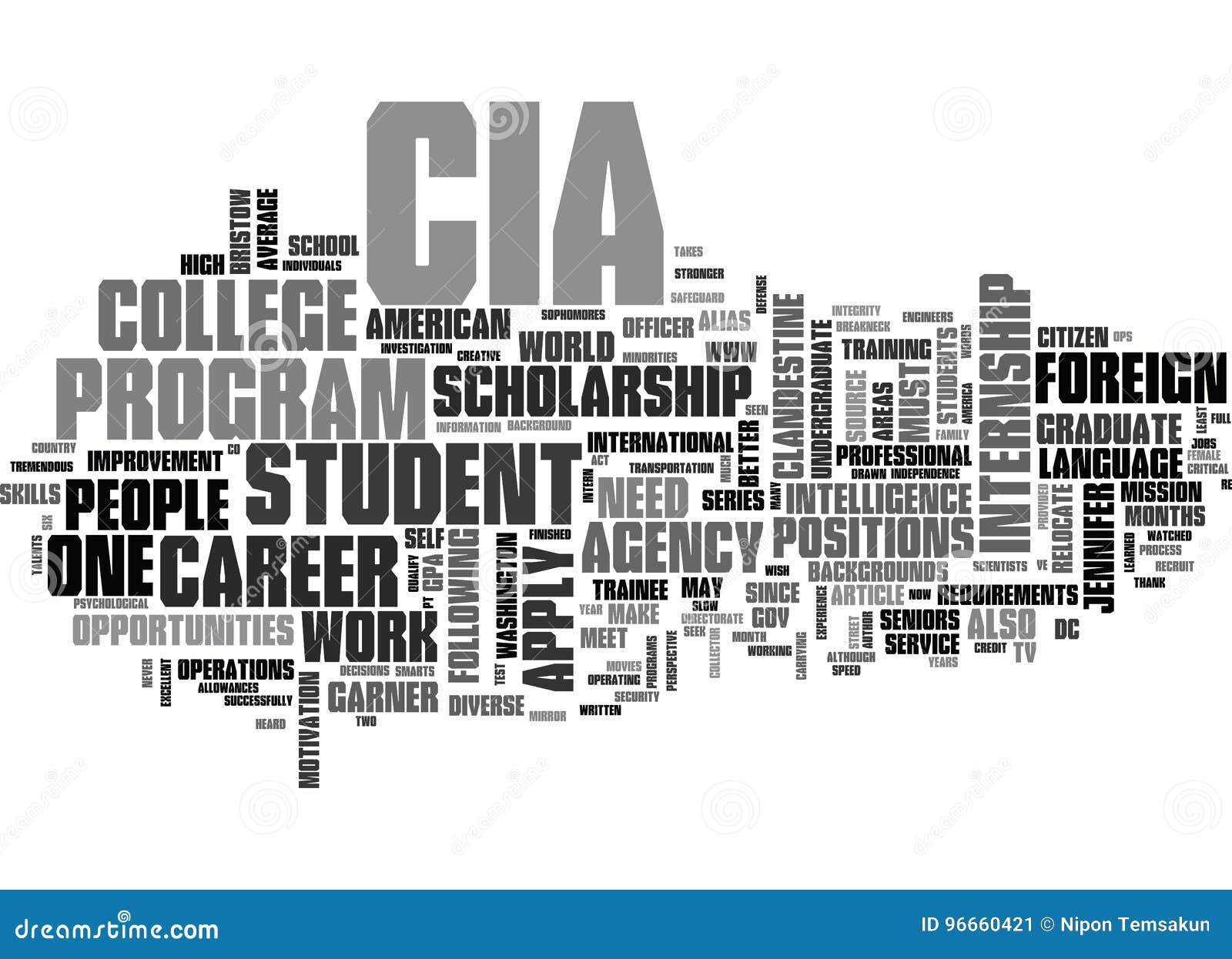 A Career with the Cia Word Cloud Stock Illustration - Illustration of ...