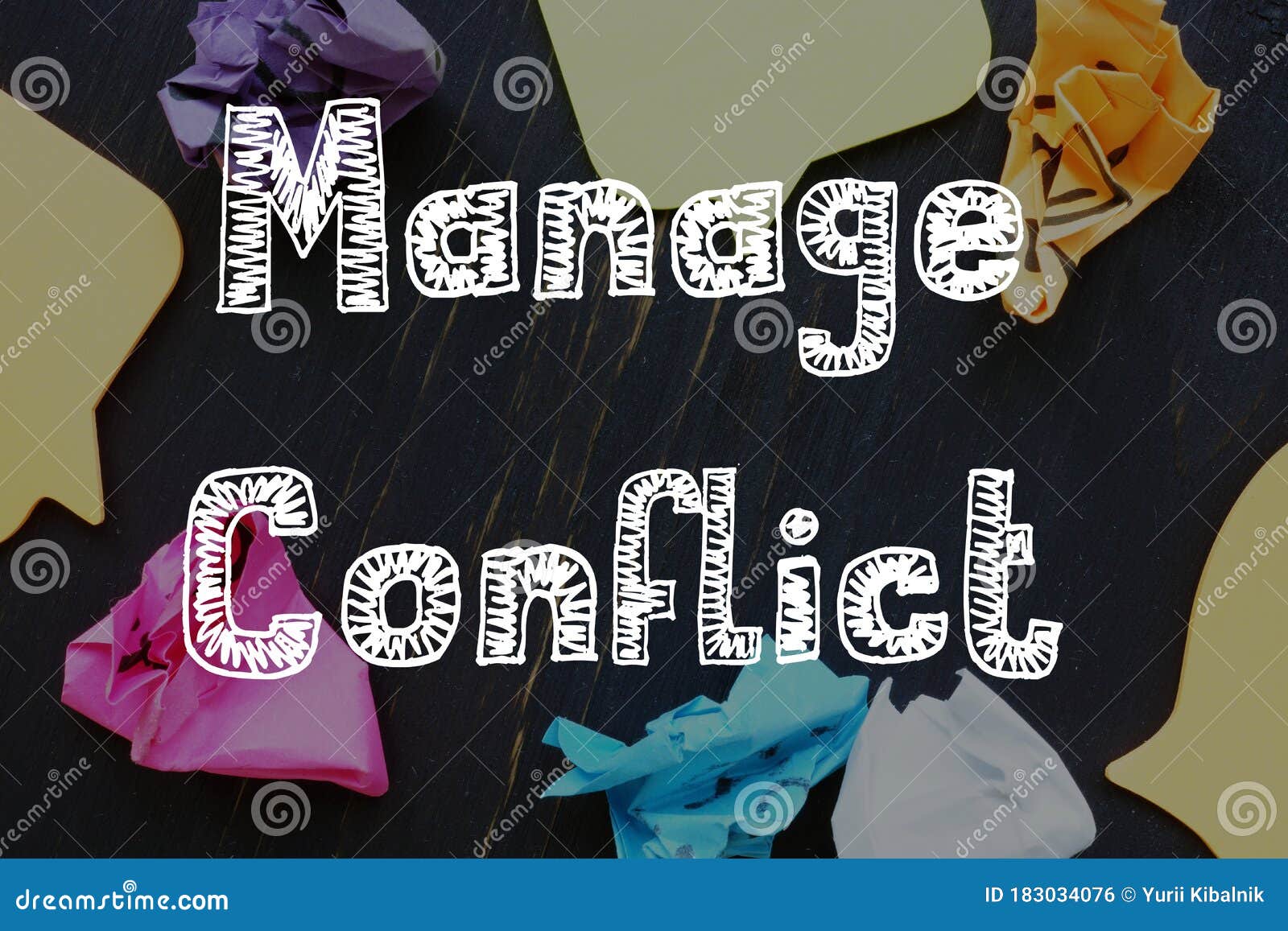 Career Concept Meaning Manage Conflict with Sign on the Sheet Stock ...