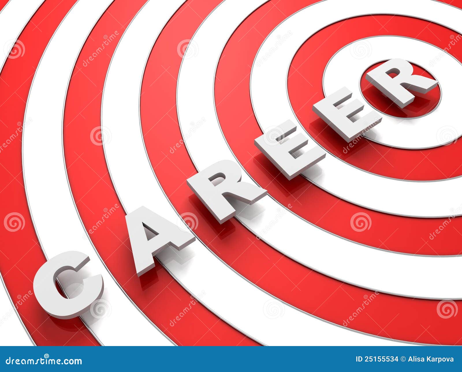Career Concept Text Over the Red and White Target Stock Illustration ...
