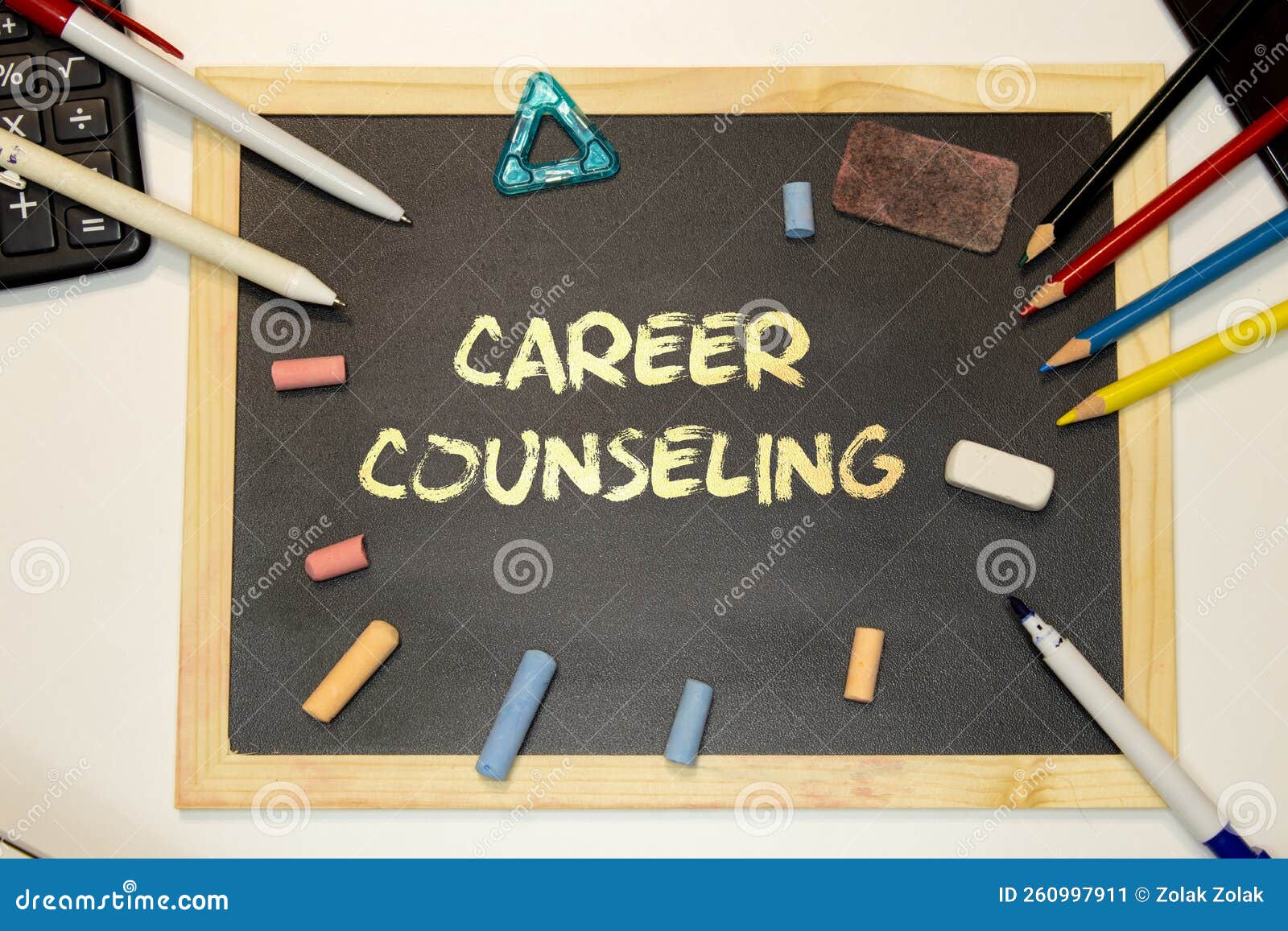 CAREER COUNSELING Text on Sticker on Notebook with Magnifier and Chart ...
