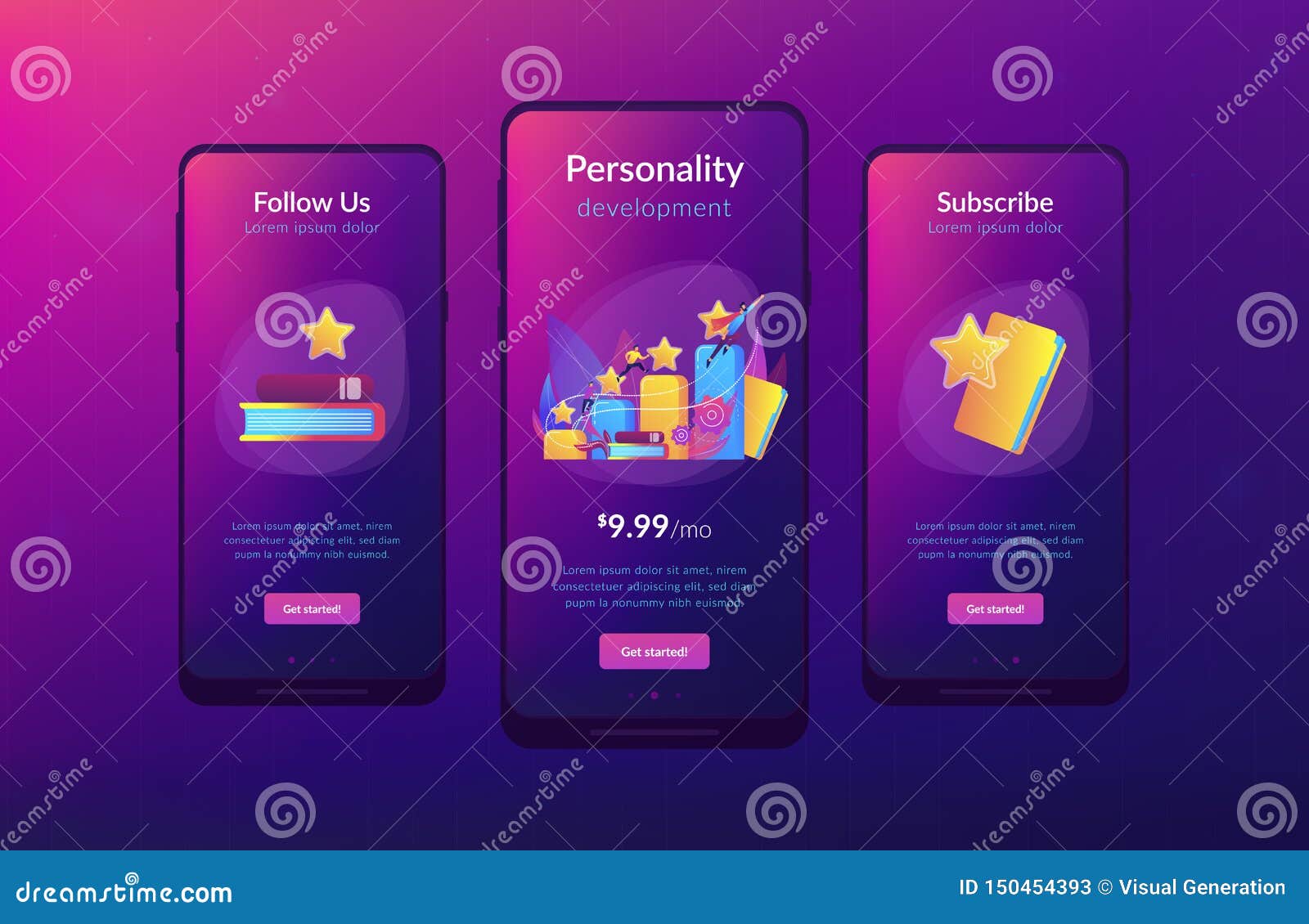 Career Development App Interface Template. Stock Vector - Illustration ...