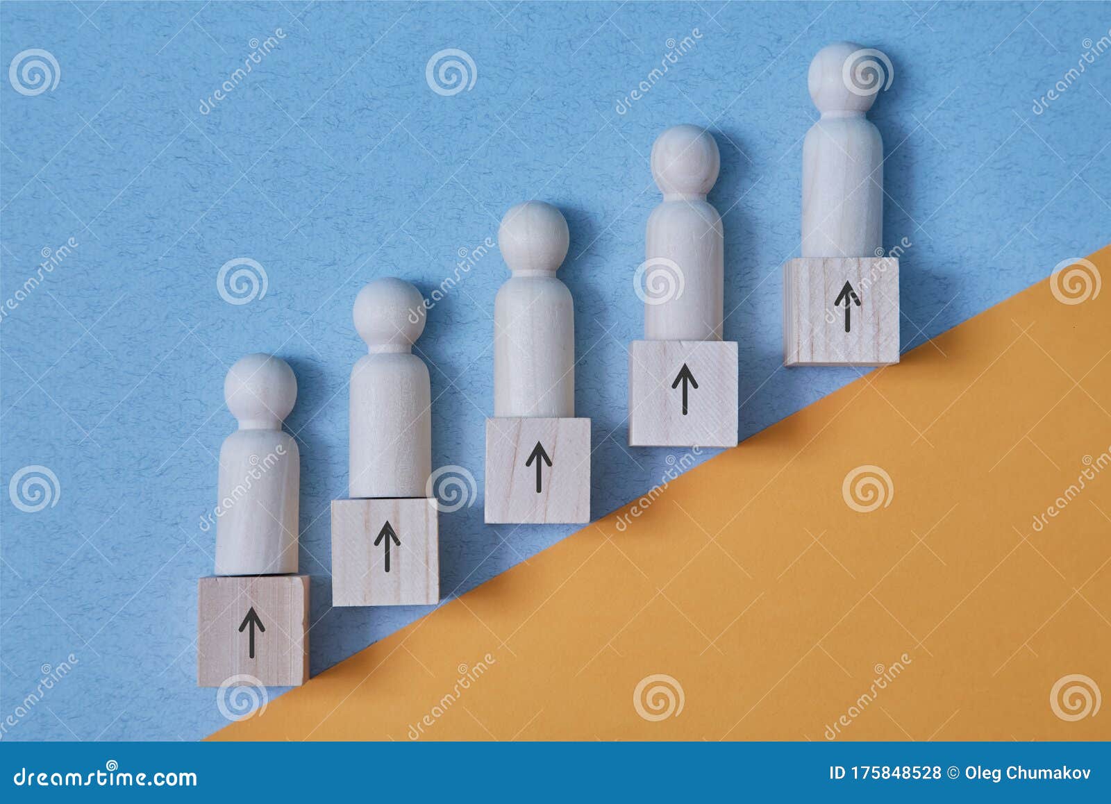 Process And Progress Symbol. Turned Wooden Cubes With Words Process And ...