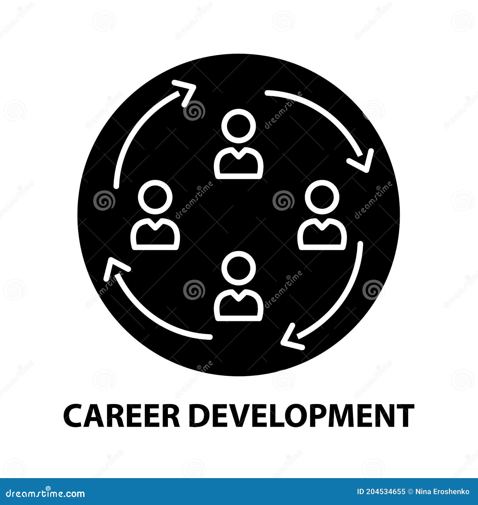 Career Development Icon, Black Vector Sign with Editable Strokes ...