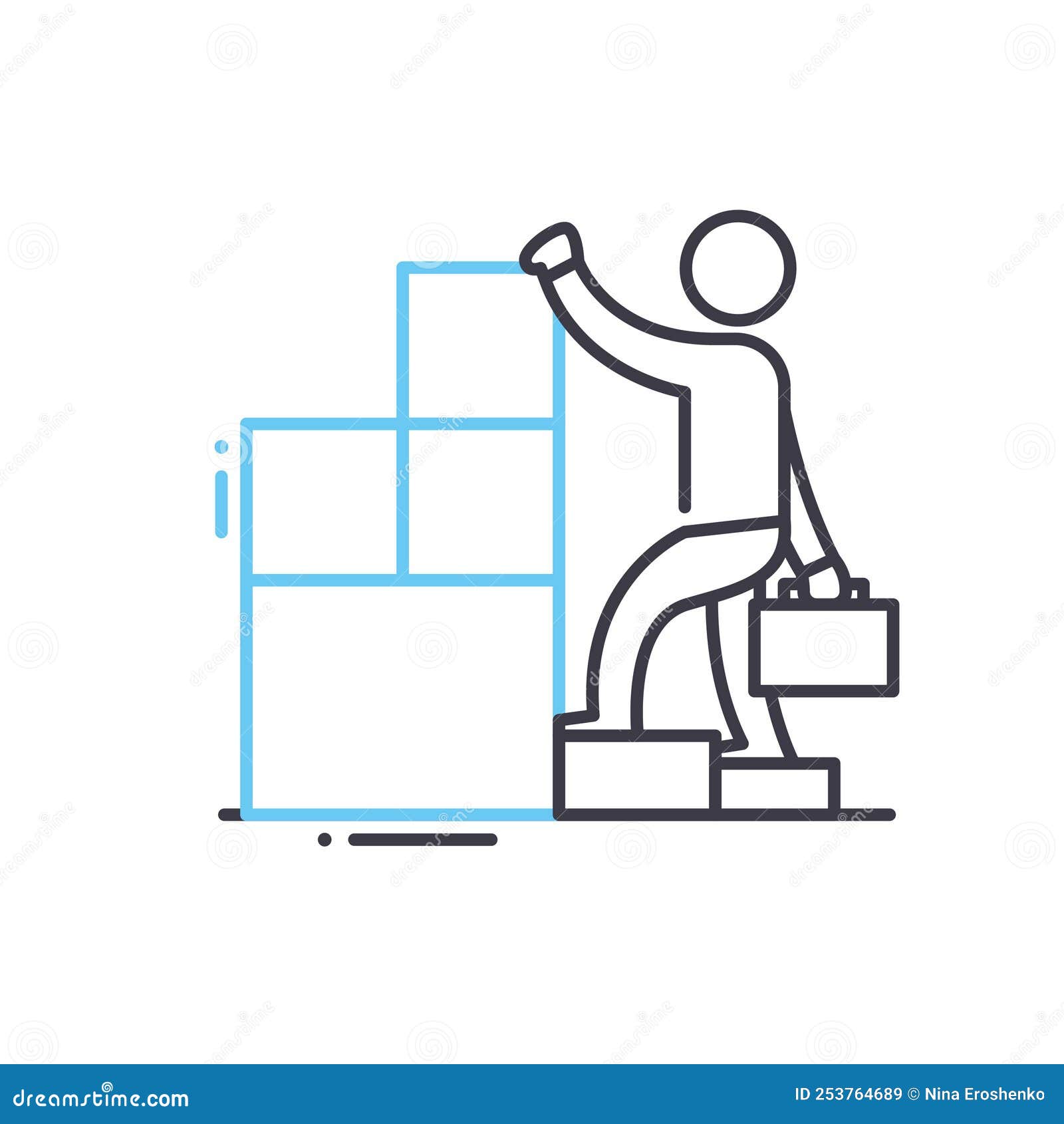 Career Development Line Icon, Outline Symbol, Vector Illustration ...