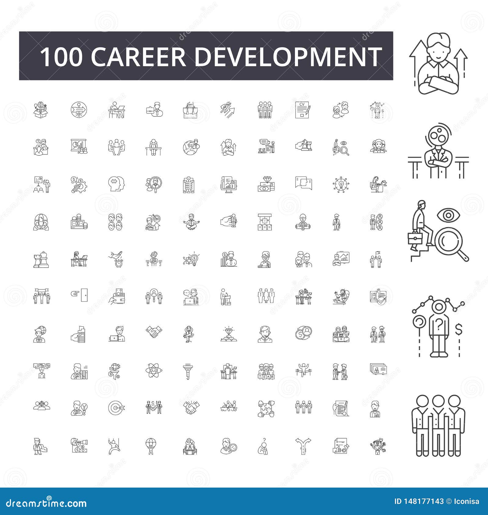Career Development Line Icons, Signs, Vector Set, Outline Illustration ... Career Development Line Icons, Signs, Vector Set, Outline Illustration ...