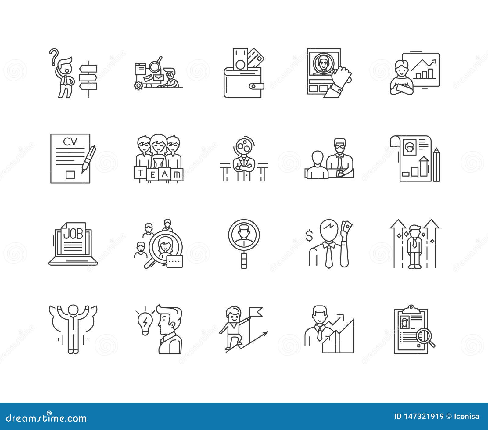 Career Development Line Icons, Signs, Vector Set, Outline Illustration ... Career Development Line Icons, Signs, Vector Set, Outline Illustration ...