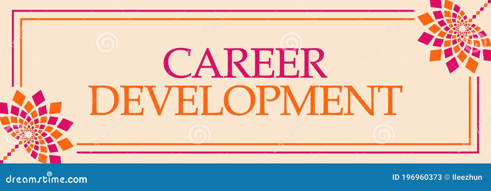 Career Development Pink Orange Floral Horizontal Stock Illustration ...