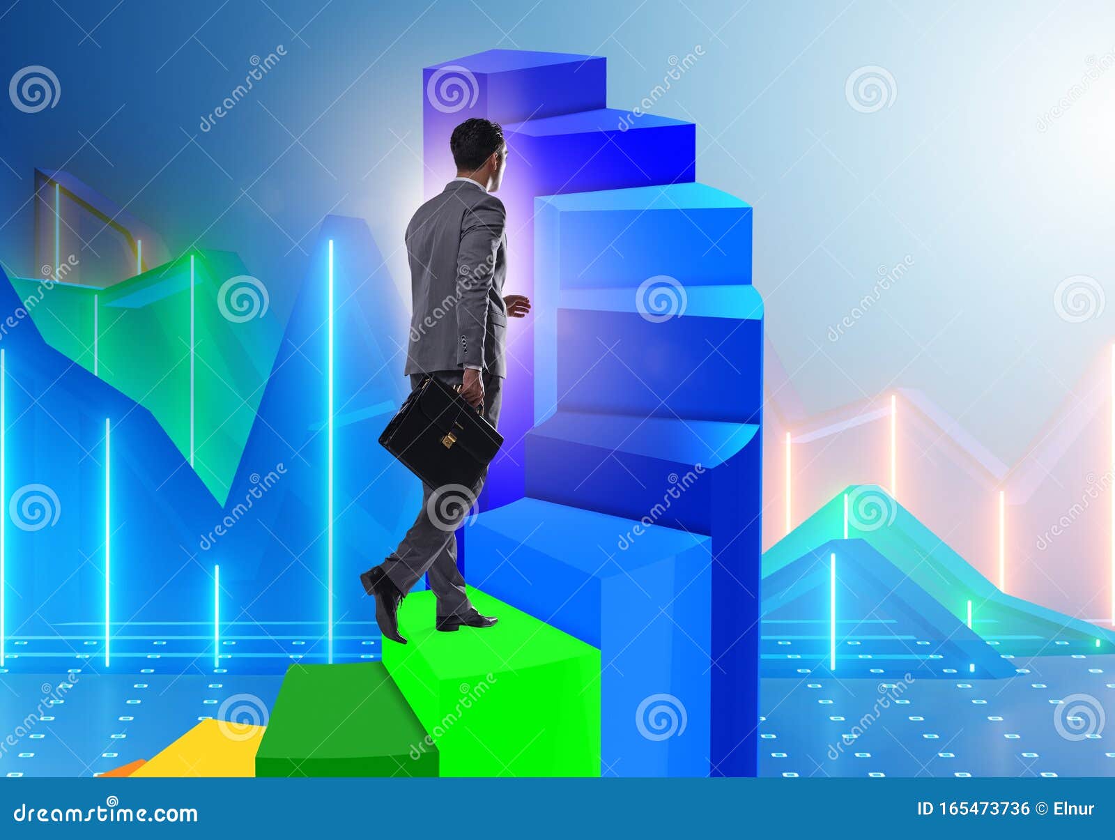 Career Development with Stairs in Business Concept Stock Photo - Image ...