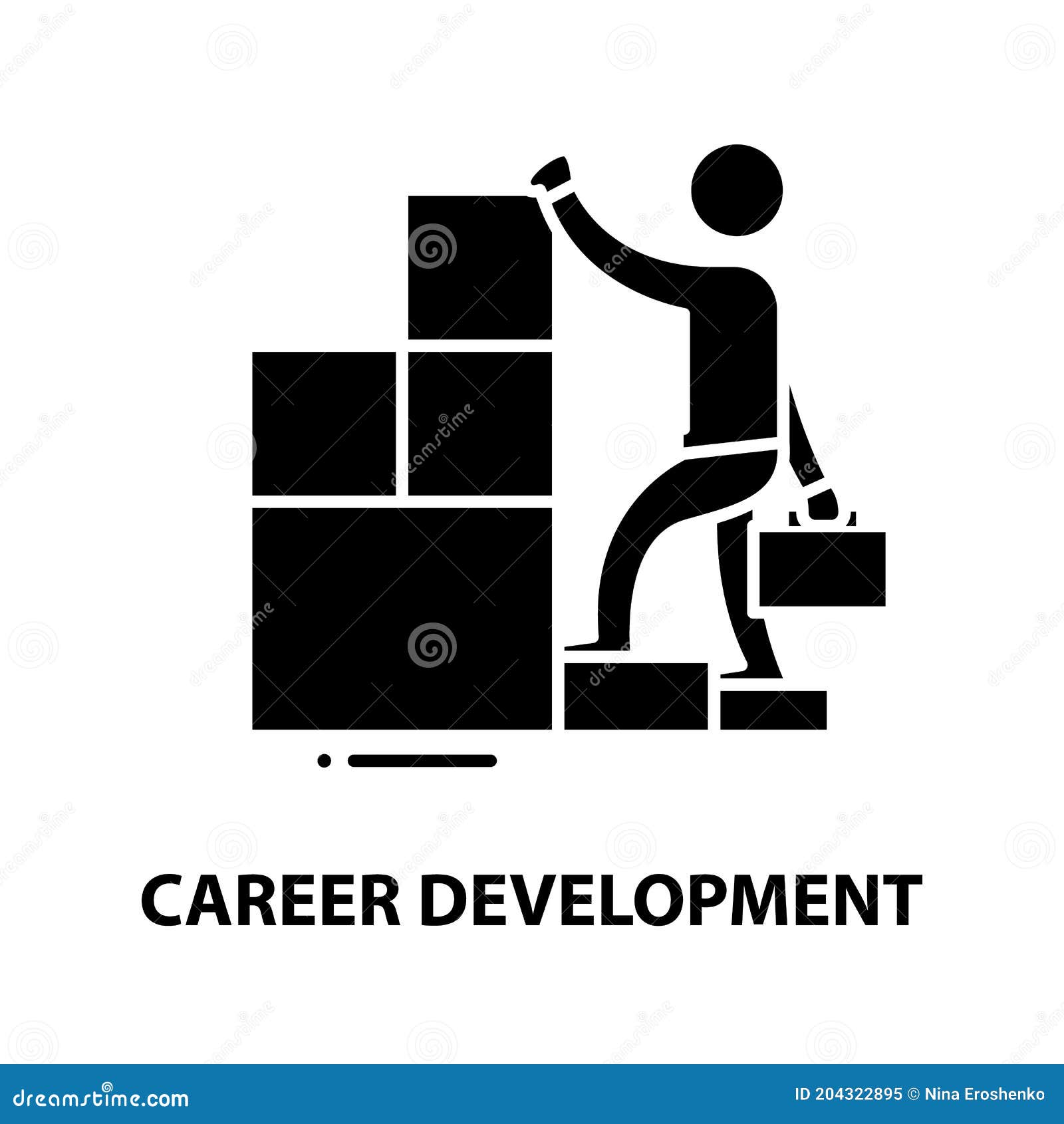 Career Development Symbol Icon, Black Vector Sign with Editable Strokes ...