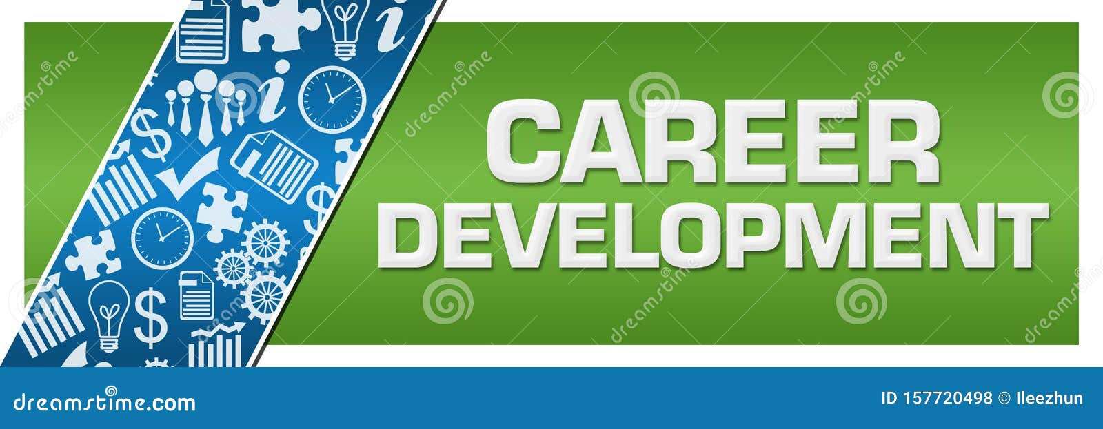 Career Development Blue Business Element Green Left Side Stock ...