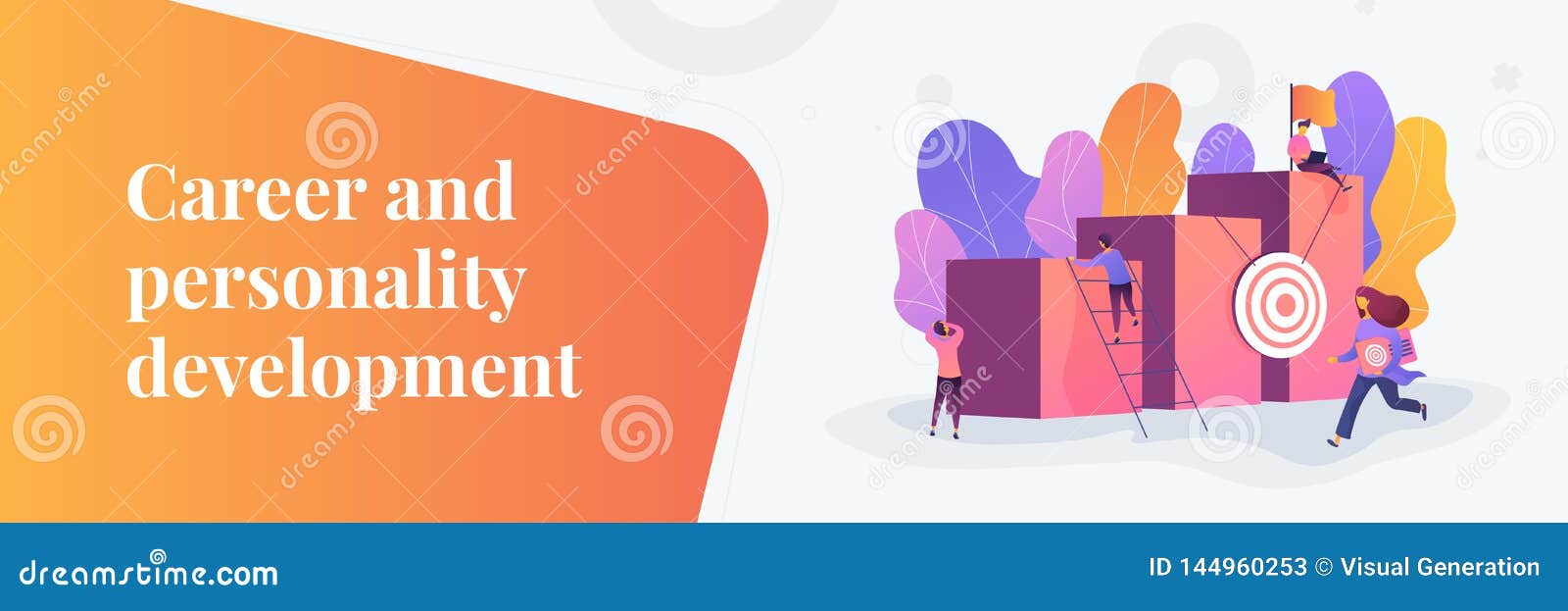 Career Development Web Banner Concept. Stock Vector - Illustration of ...