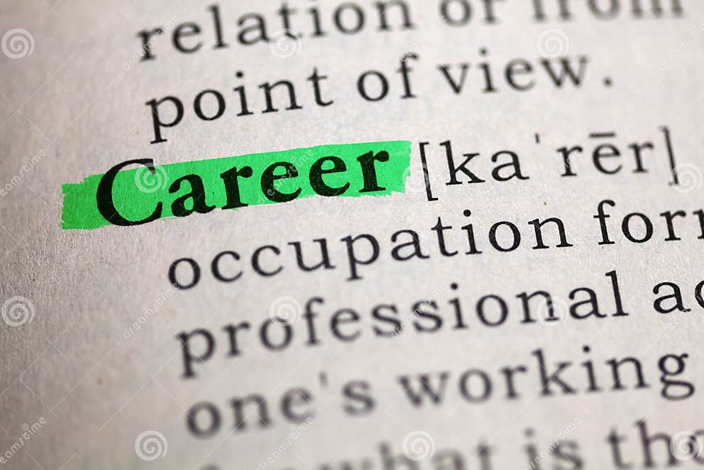 Definition of the Word Career Stock Image - Image of close, dictionary ...