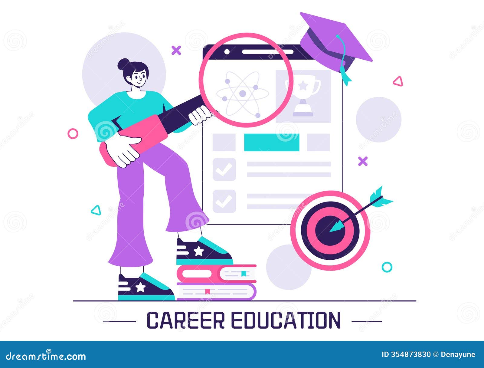 Career Education Vector Illustration Featuring a Growth Oriented ...