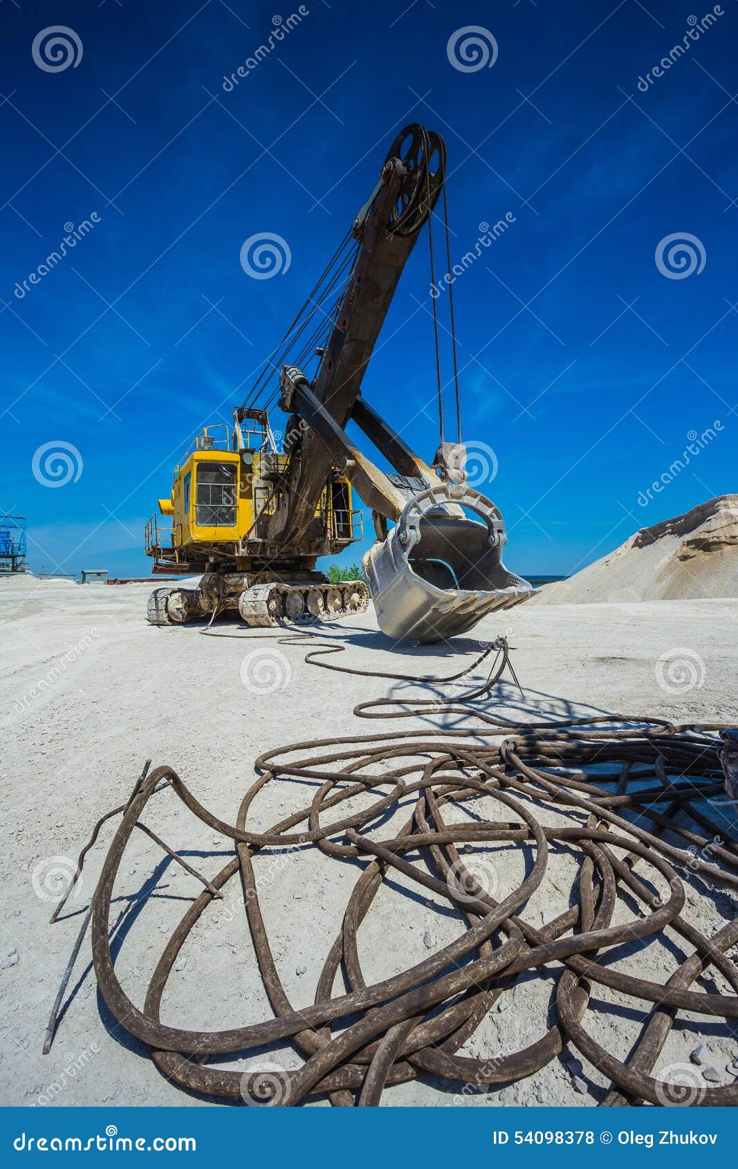 Career Excavator for Mining of Limestone Stock Photo - Image of dredge ...