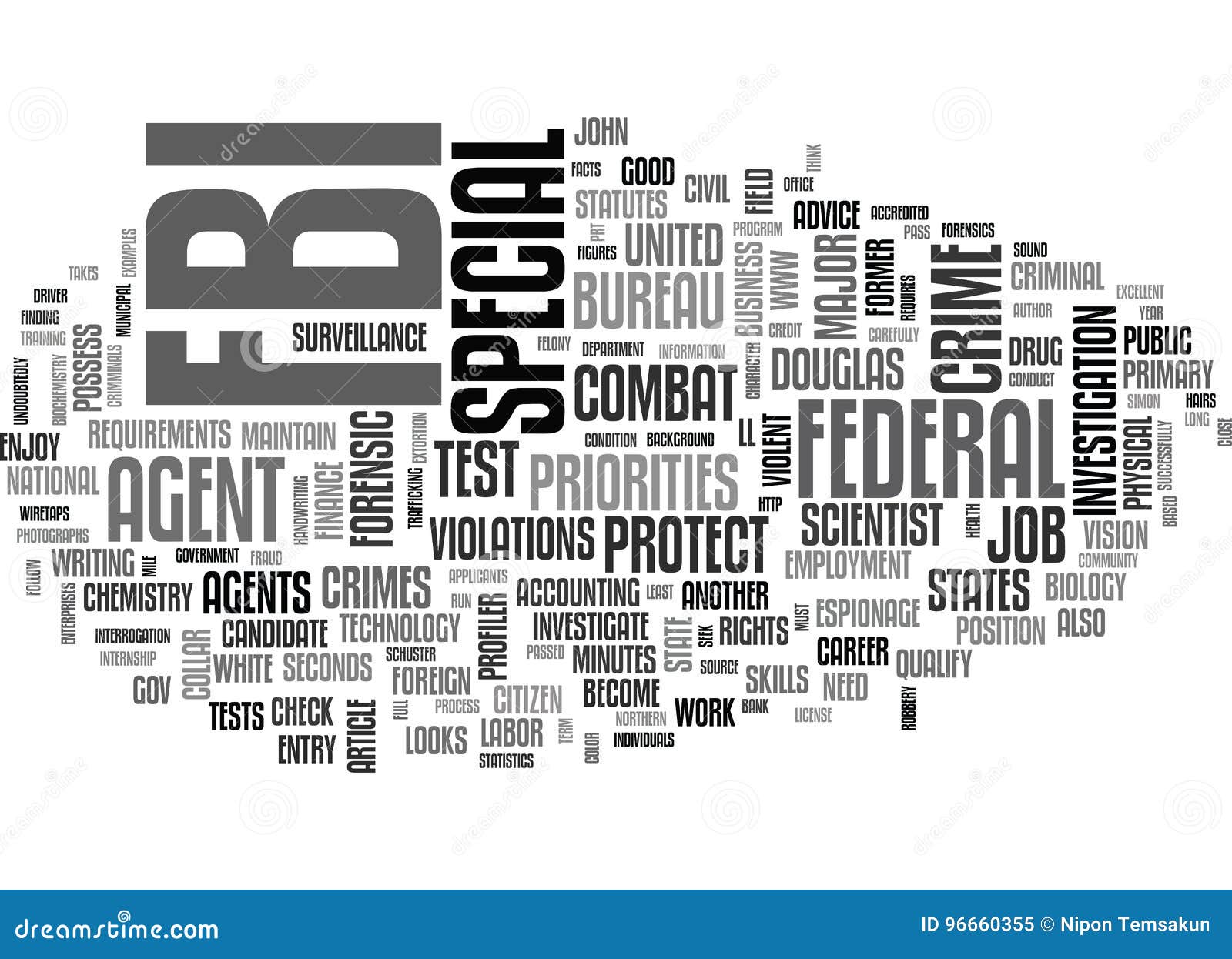 A Career with the Fbi Word Cloud Stock Illustration - Illustration of ...