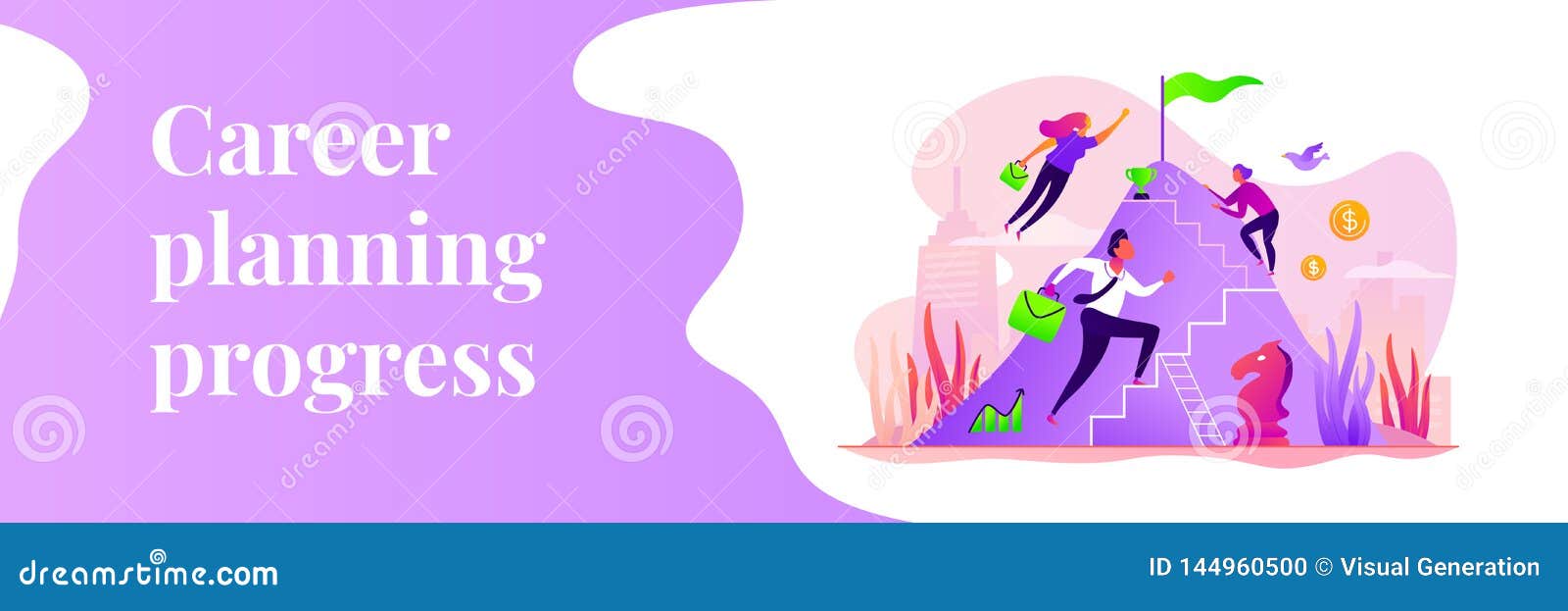 Career Growth Web Banner Concept. Stock Vector - Illustration of ...