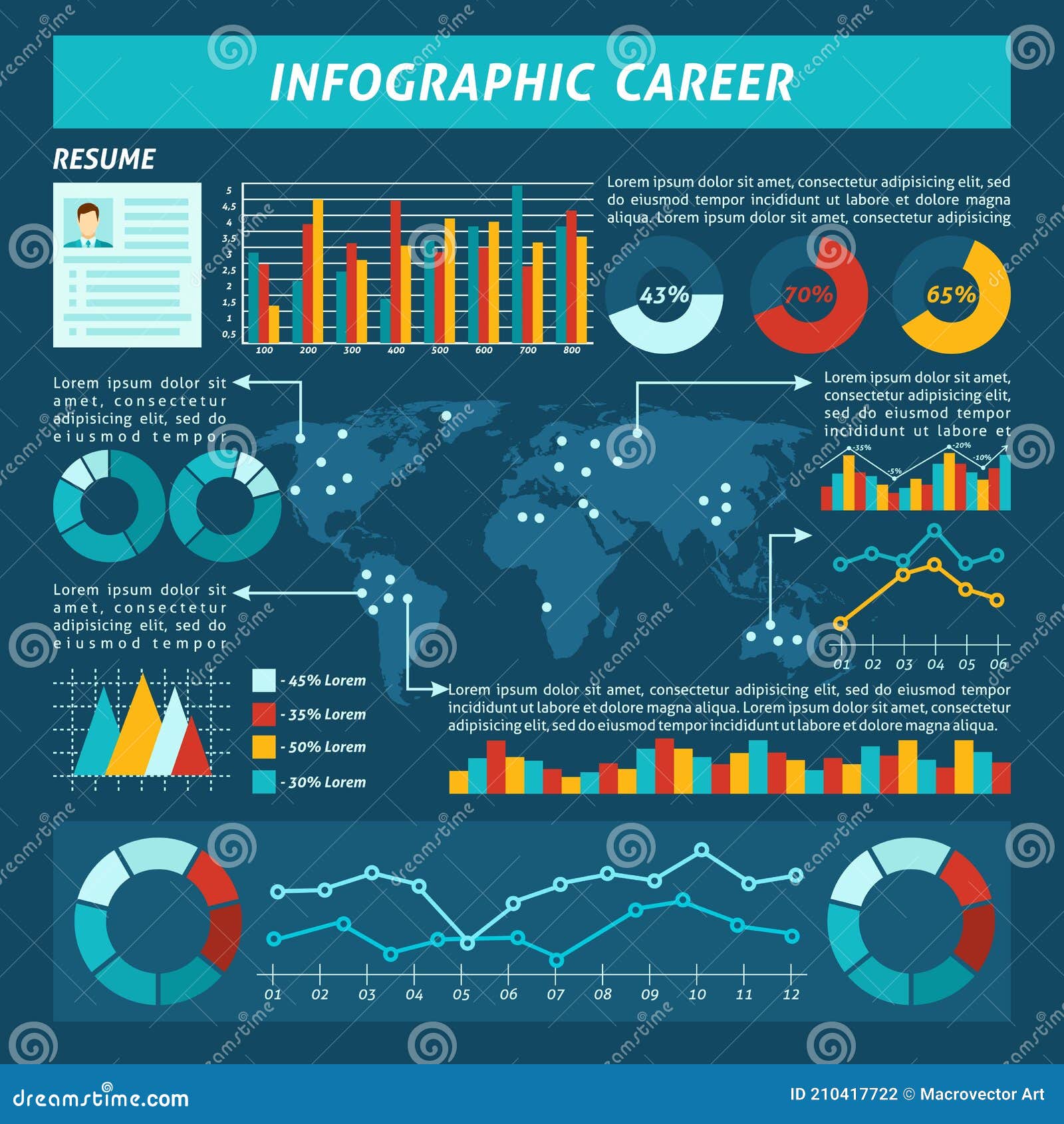 Career Infographics Set stock vector. Illustration of businessman ...