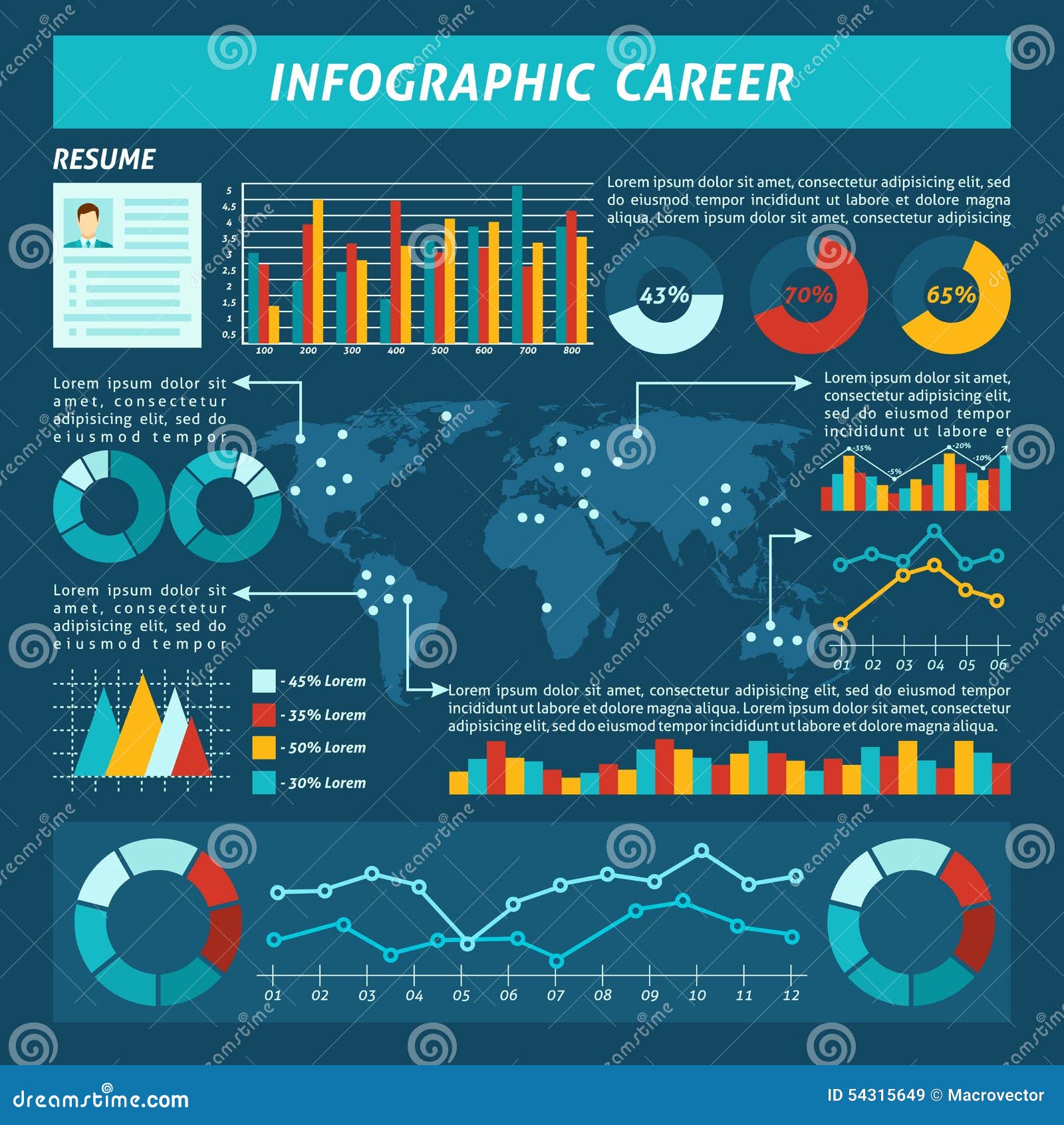 Career Infographics Set stock vector. Illustration of personnel - 54315649