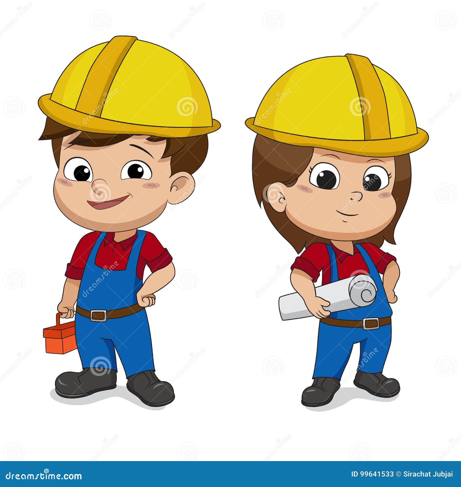 Kids Dressed Up an Engineer . Vector and Illustration Stock Vector ...