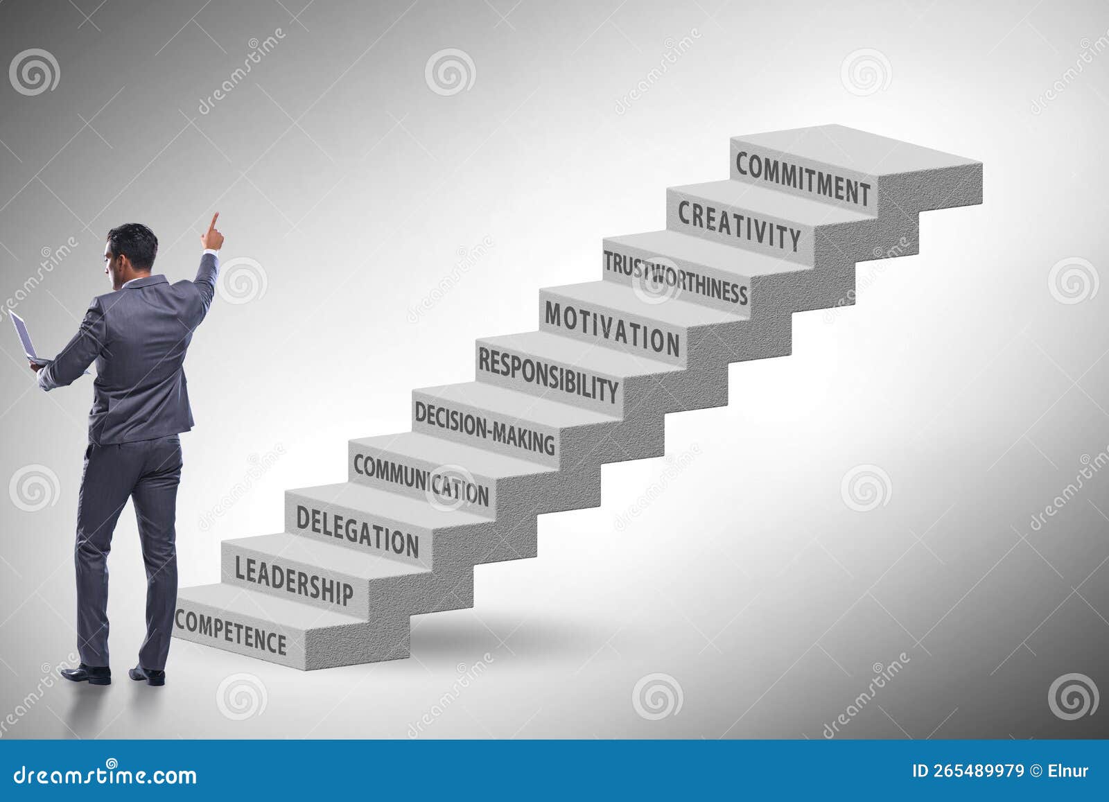 Career Ladder Concept with Key Skills Stock Illustration - Illustration ...
