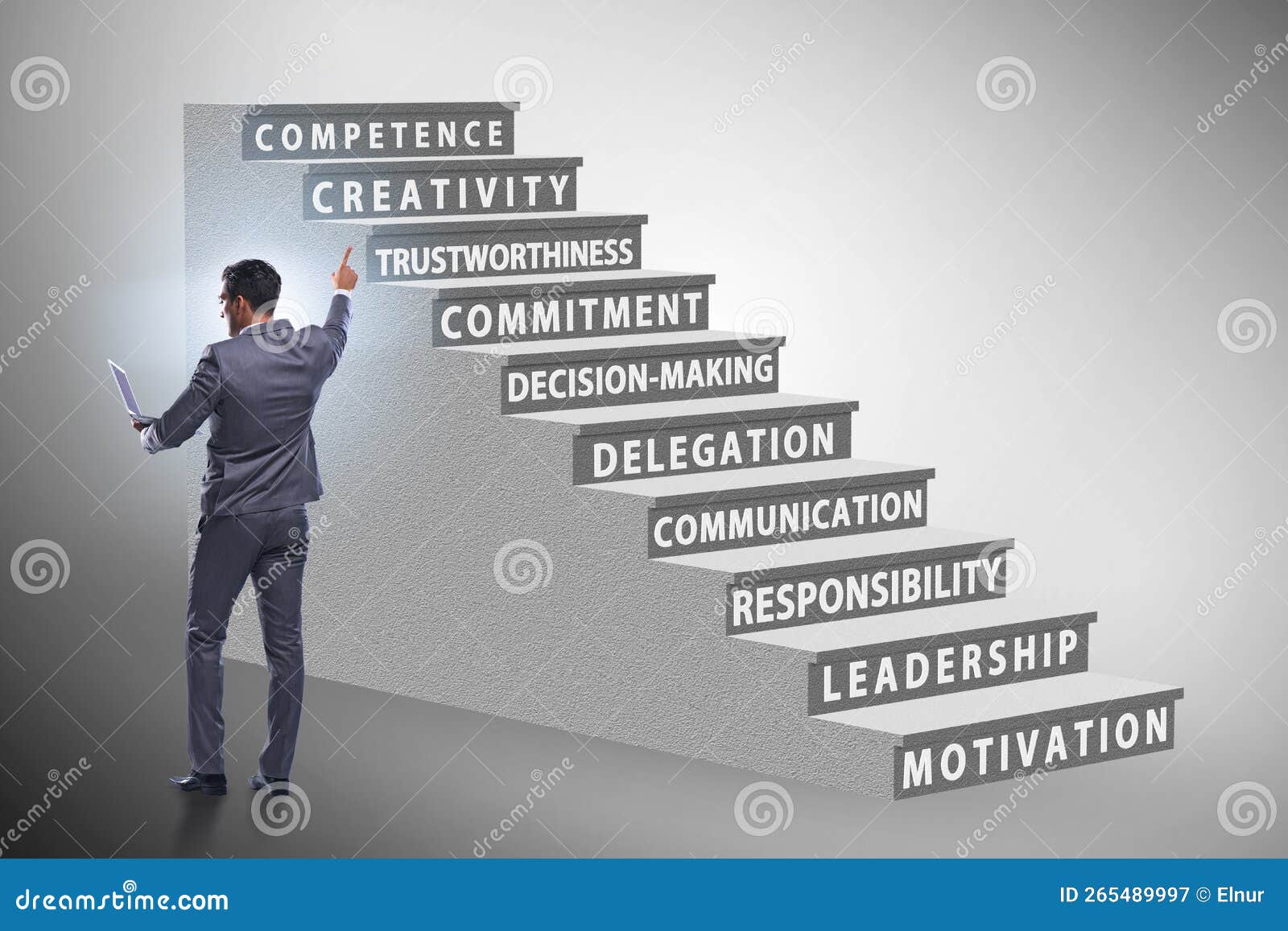 Career Ladder Concept with Key Skills Stock Illustration - Illustration ...