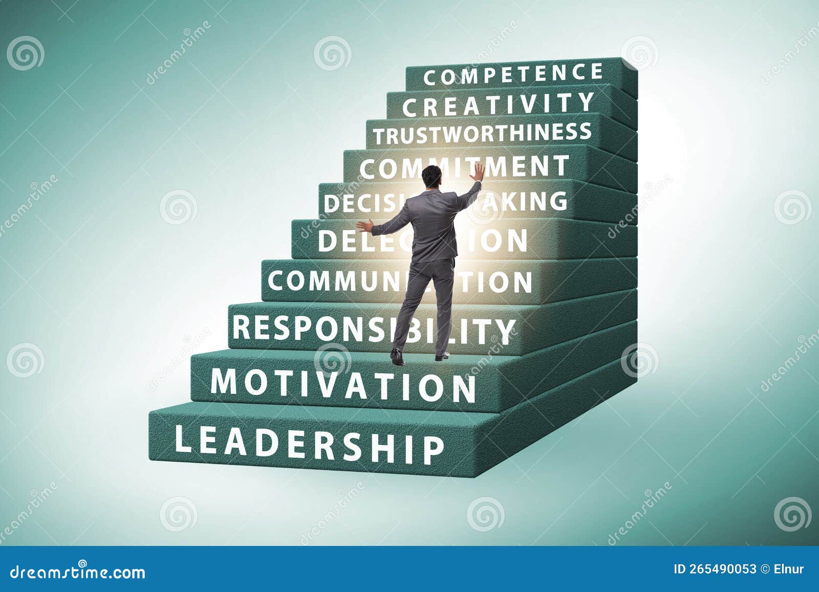 Career Ladder Concept with Key Skills Stock Illustration - Illustration ...
