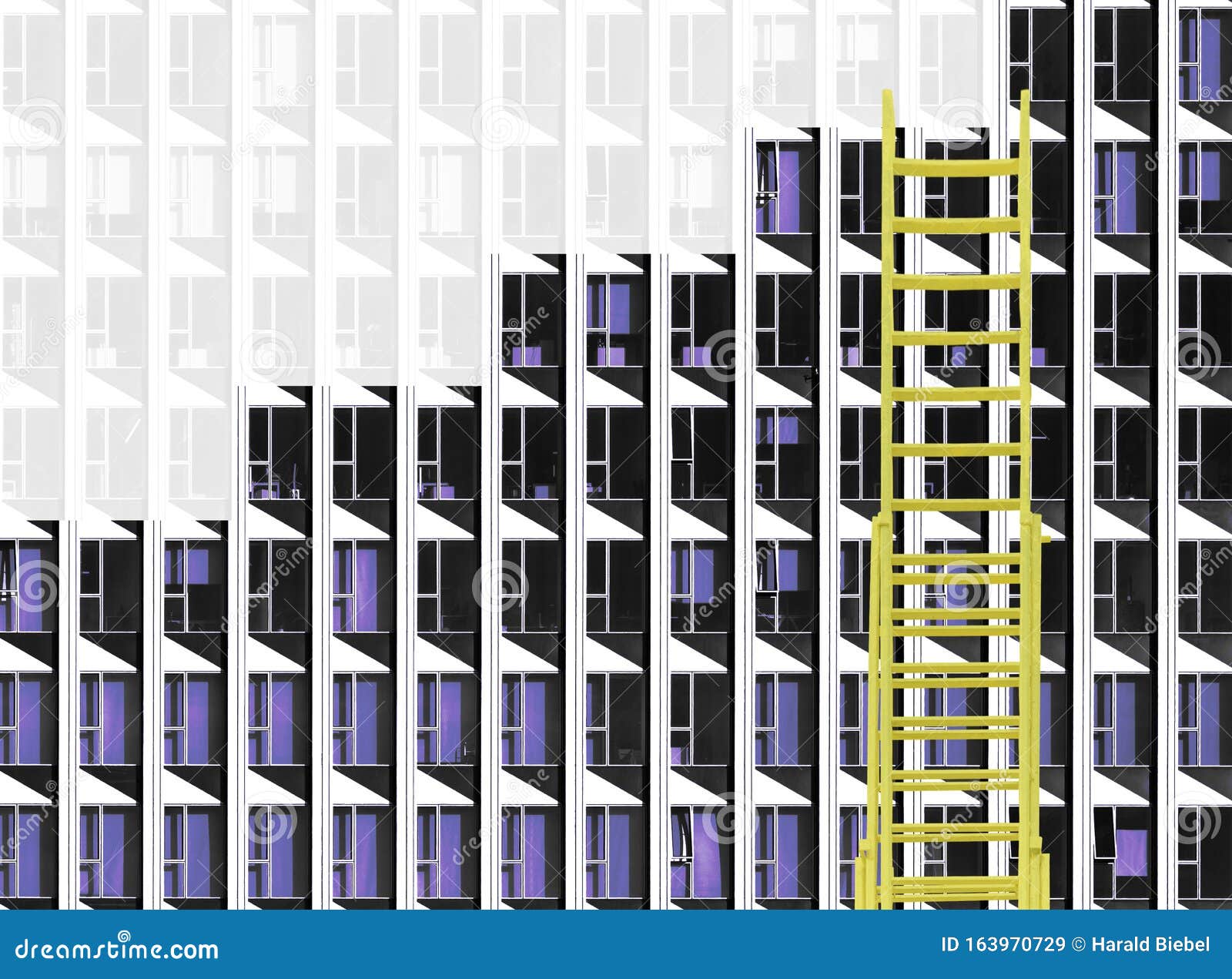 Career Ladder in Front of an Office Building Stock Image - Image of ...