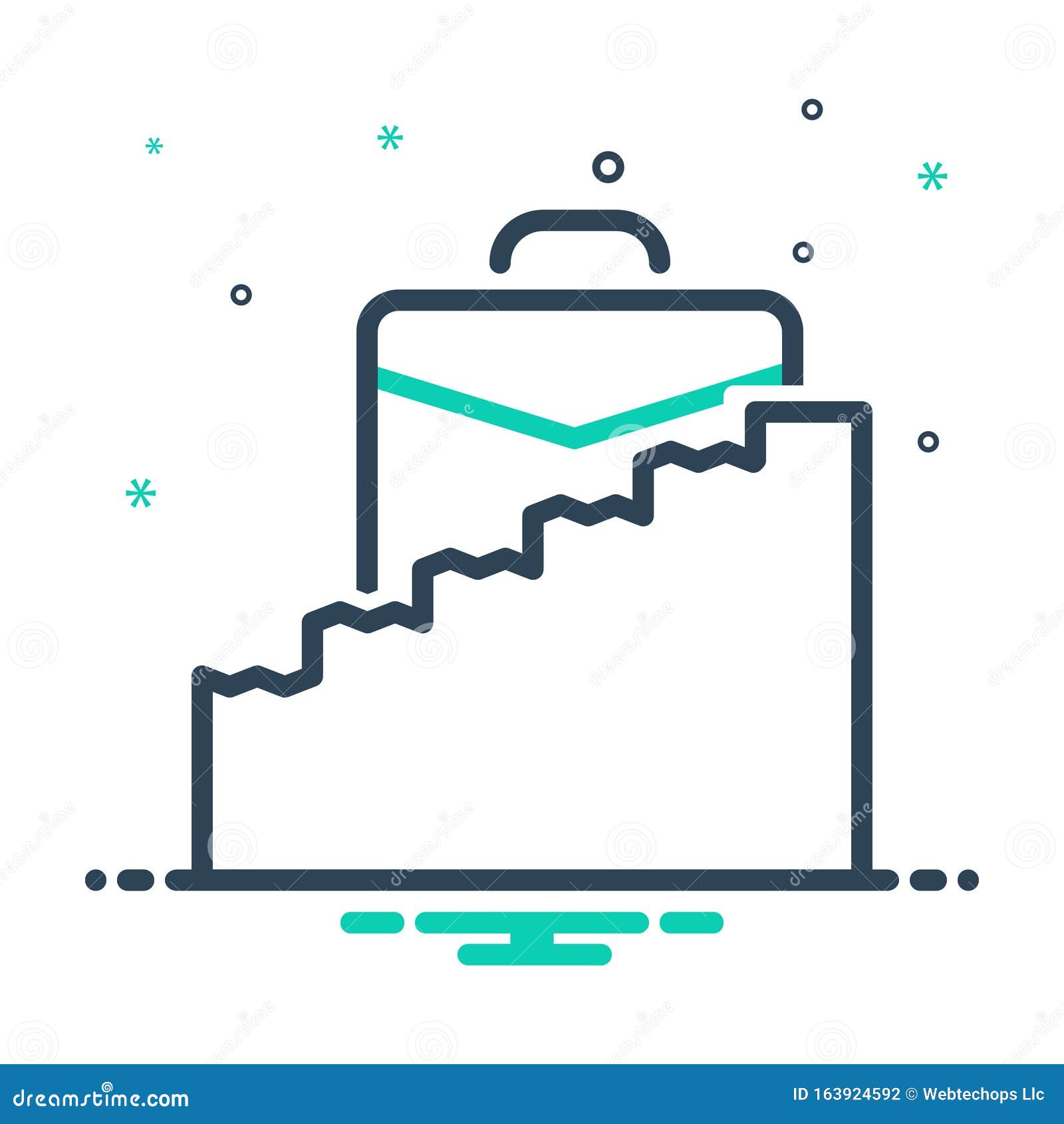 Mix Icon for Career Ladder, Briefcase and Ambition Stock Vector ...