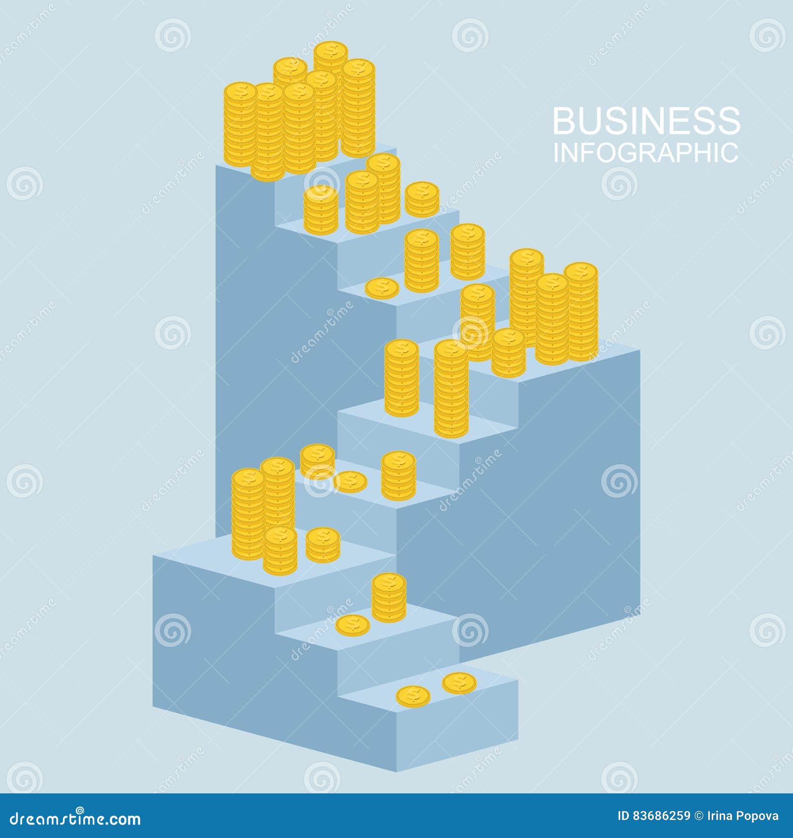 Career Ladder in an Isometric View. Stock Illustration - Illustration ...