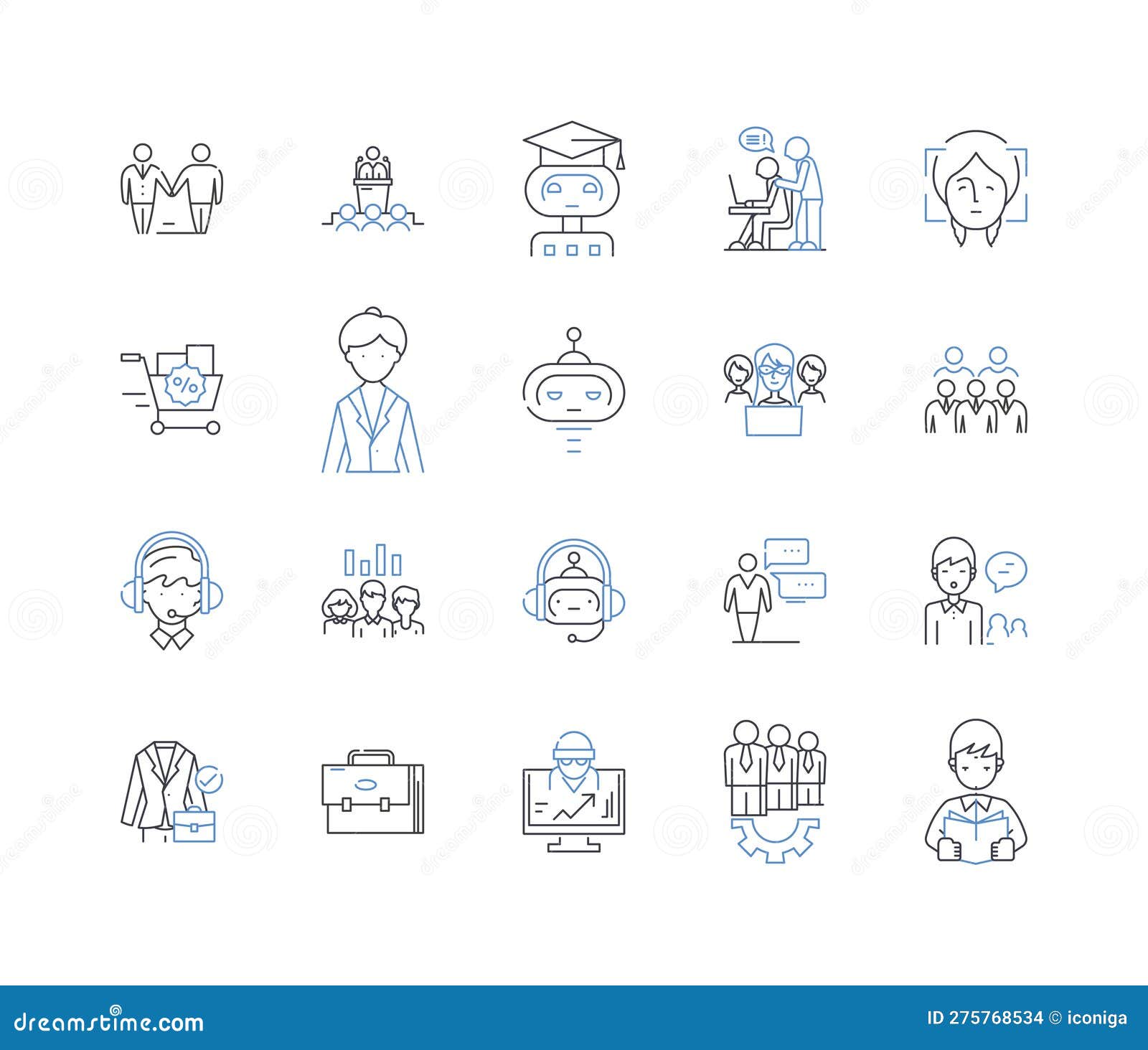 Career Mobility Line Icons Collection. Advancement, Promotion ... Career Mobility Line Icons Collection. Advancement, Promotion ...